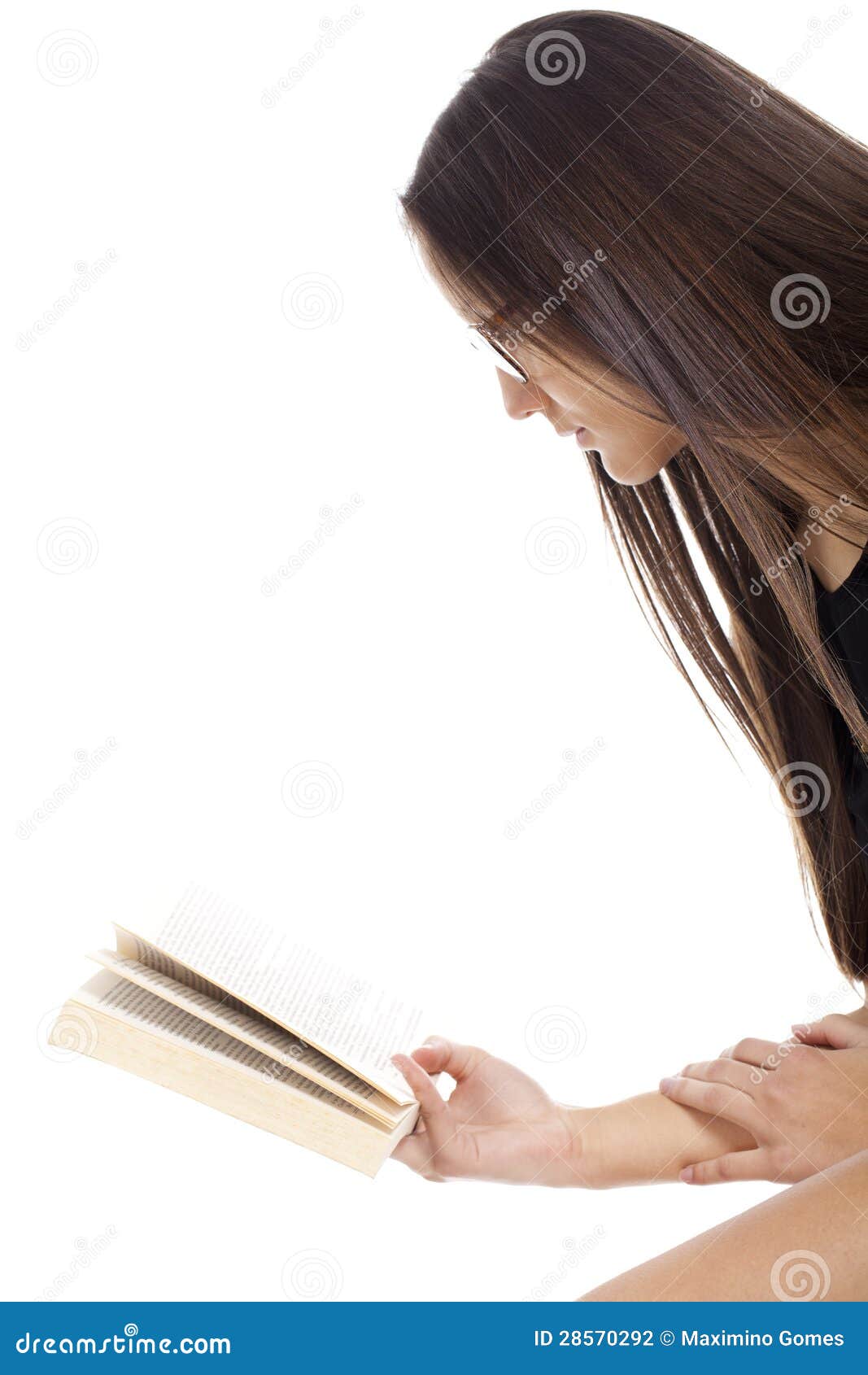 Beautiful Woman Reading a Book Stock Photo - Image of lovely, focused ...