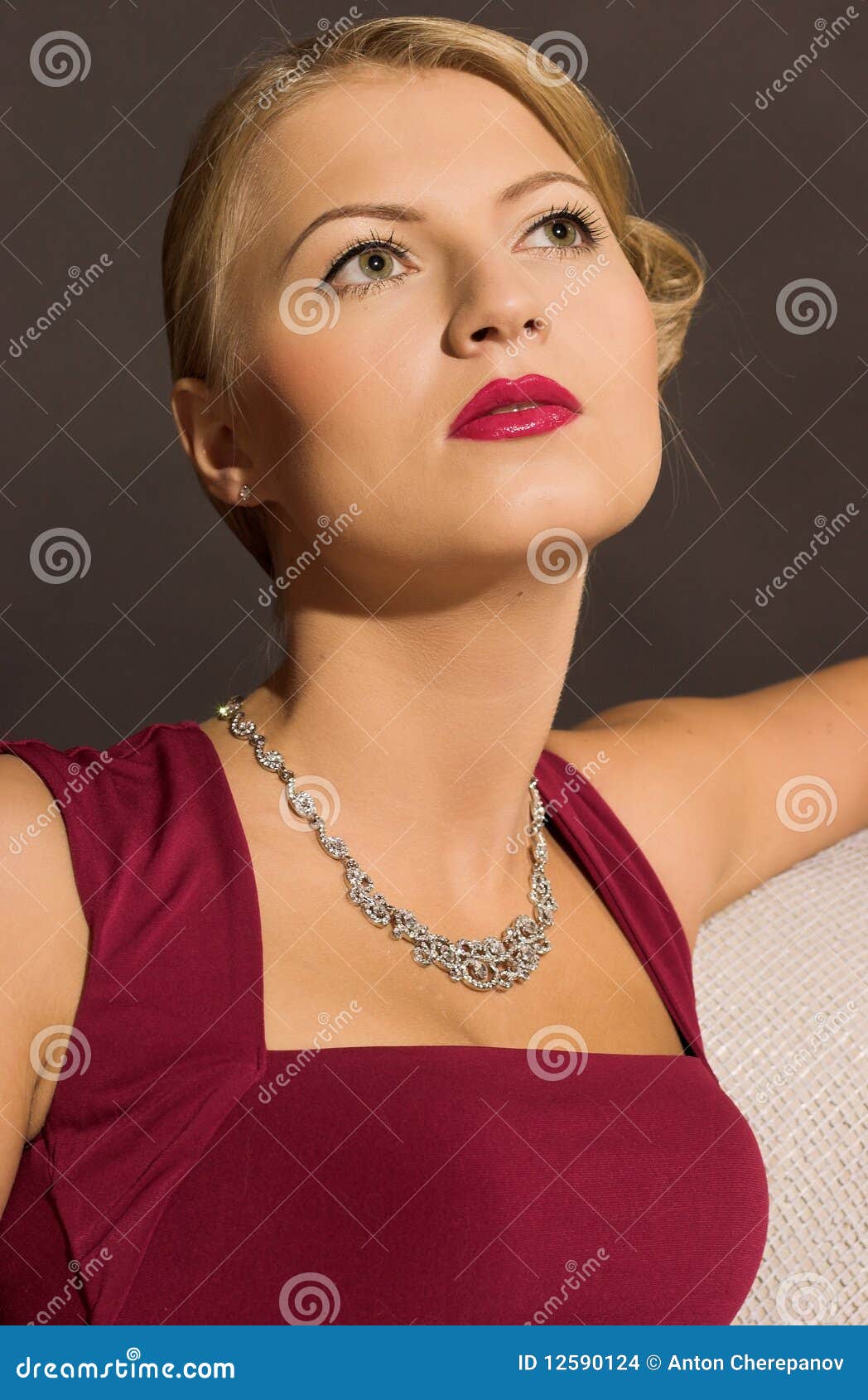 Beautiful woman in red stock photo. Image of love, fashion - 12590124