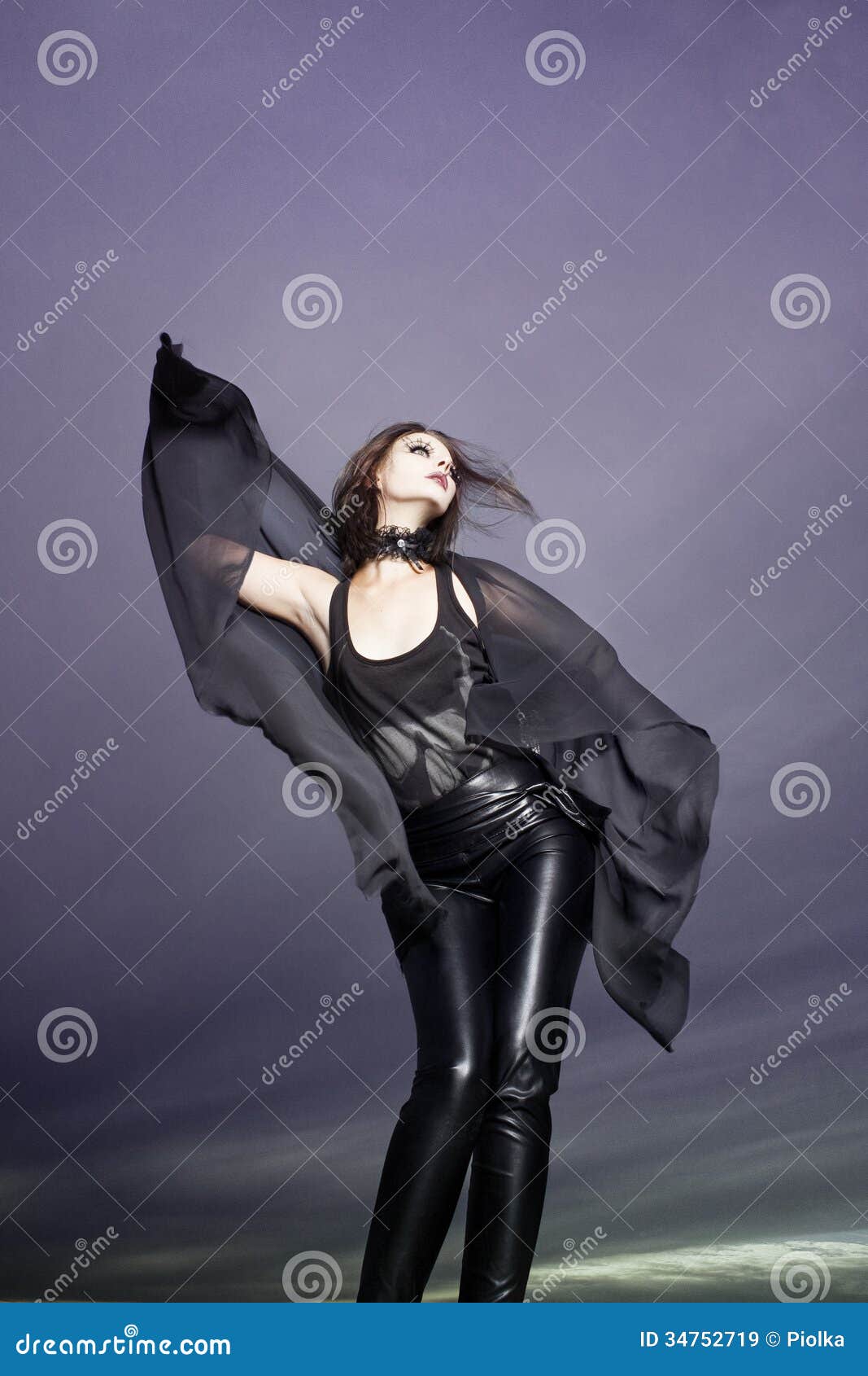 Beautiful Woman in Red Dancing Stock Image - Image of magic, long: 34752719