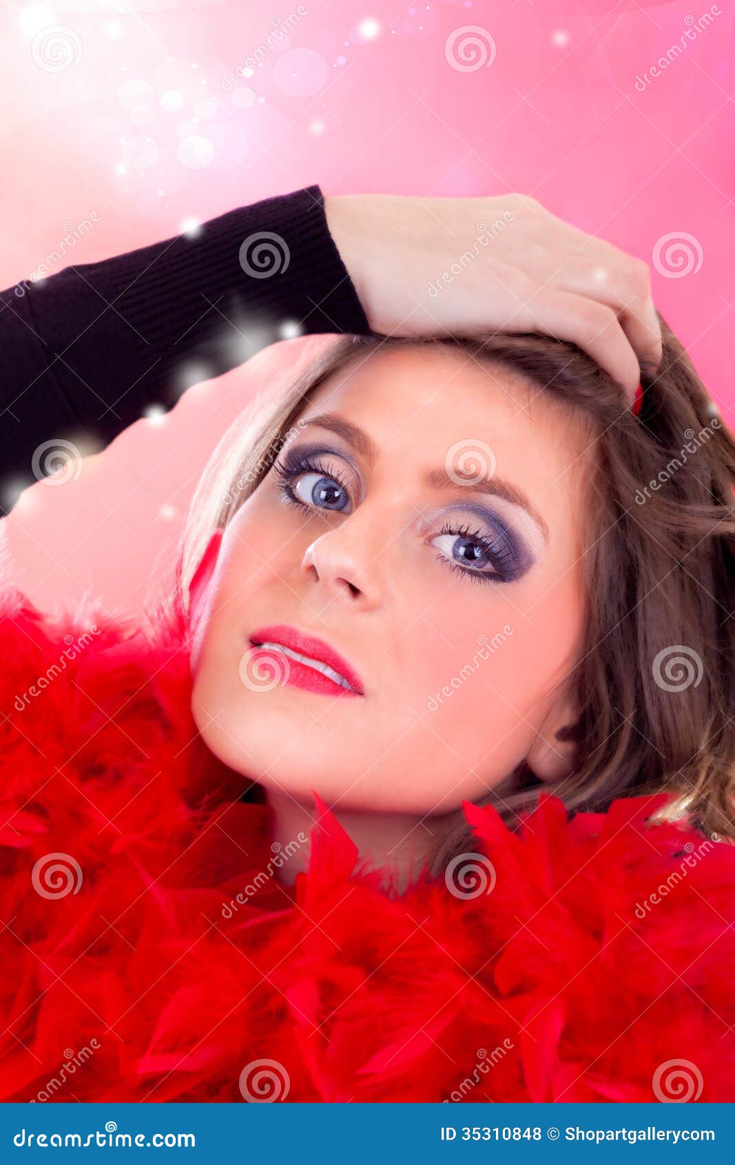 Beautiful Woman in Red stock photo. Image of sparkling - 35310848