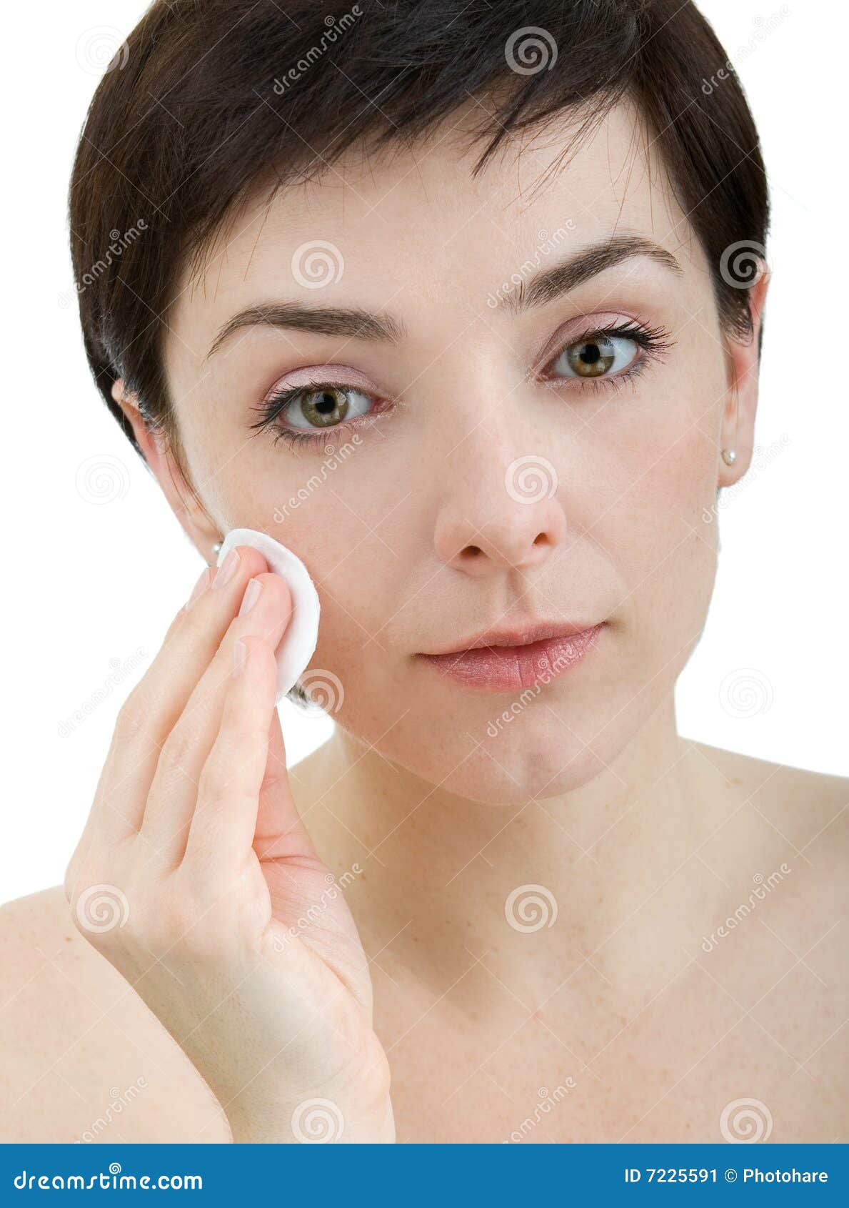 Beautiful Woman Removing Makeup. Stock Image - Image of makeup, body ...