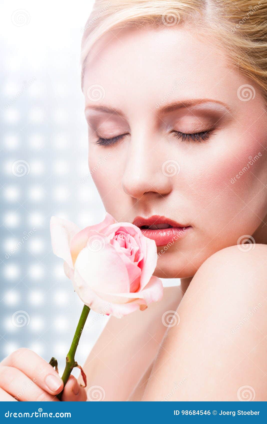 Beautiful Woman with a Rose Stock Photo - Image of body, flower: 98684546