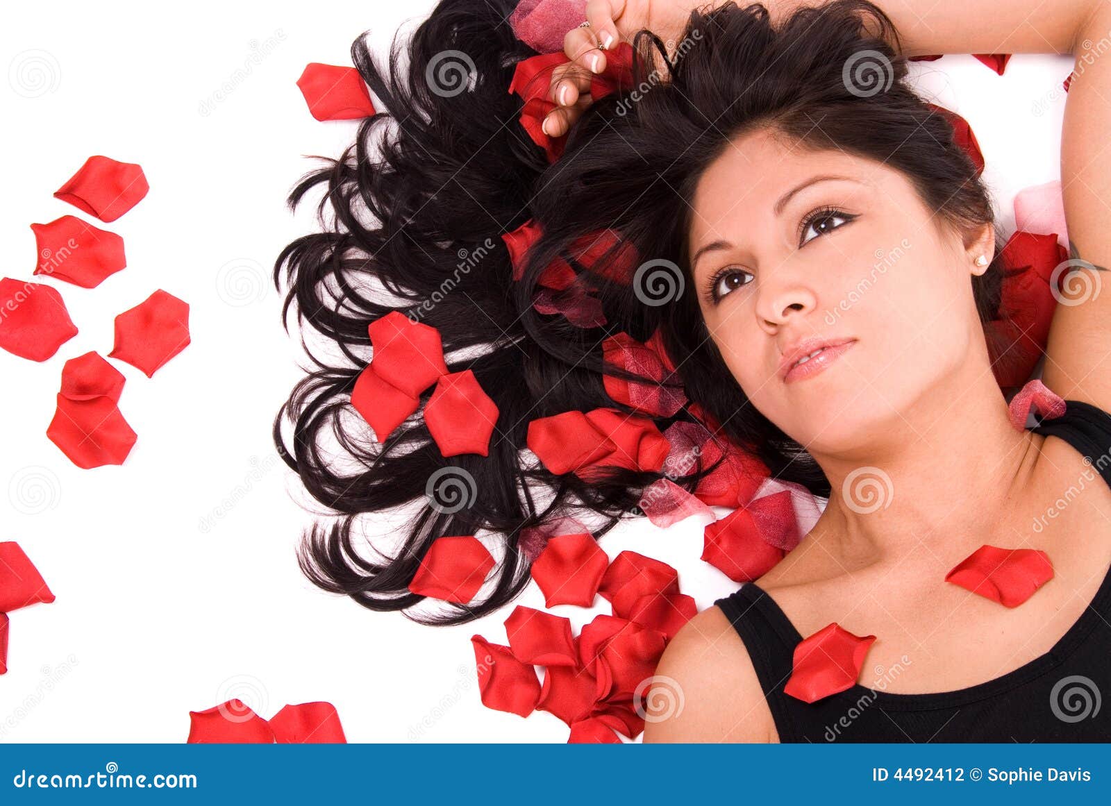 Beautiful Woman with Rose Peta Stock Photo - Image of pretty, relaxed ...