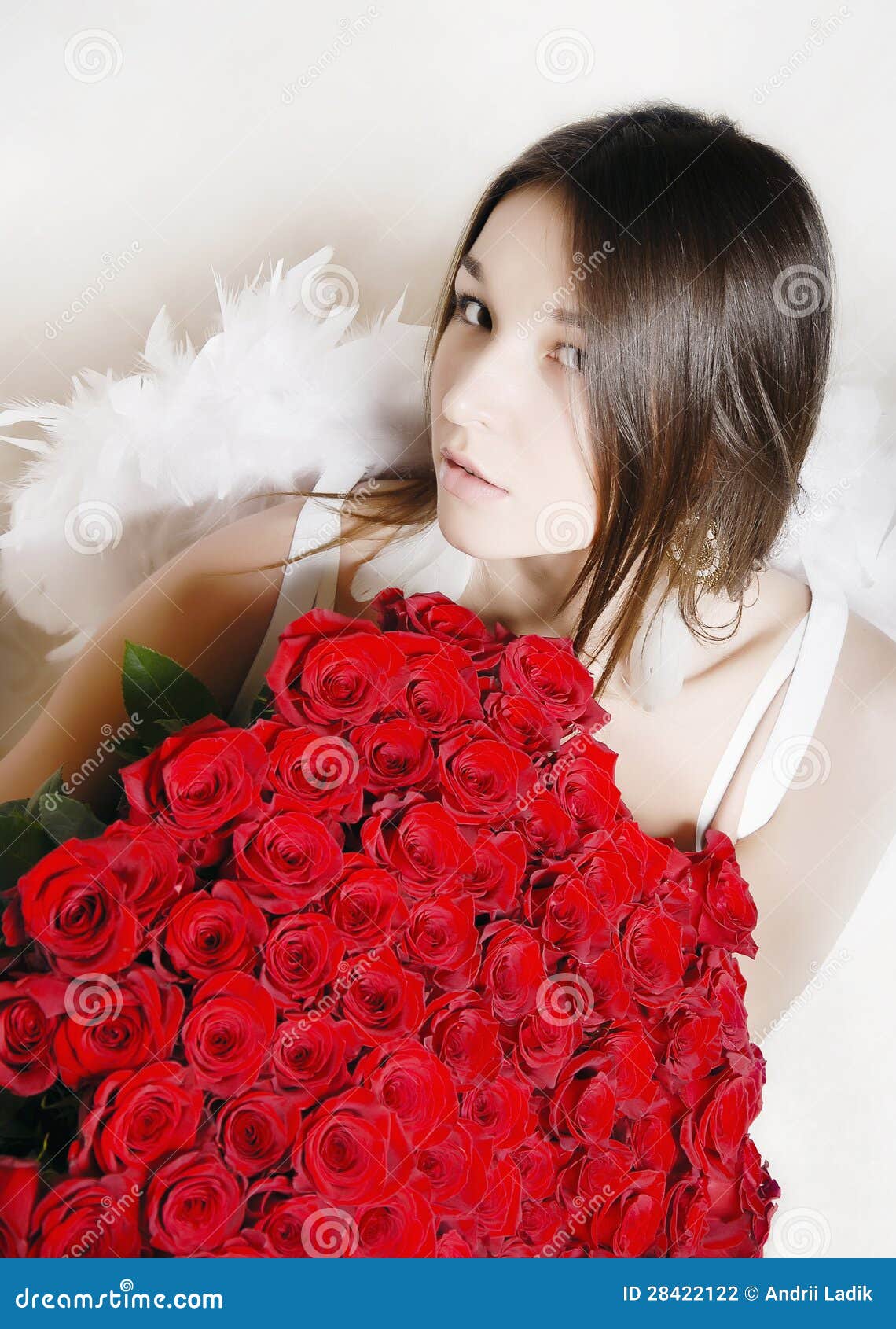 Beautiful woman with roses stock photo. Image of bouquet - 28422122