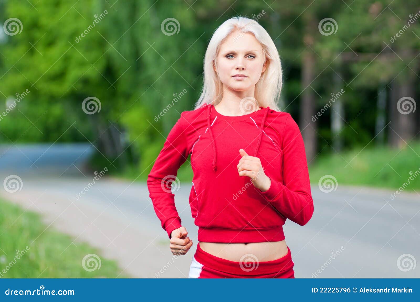 Beautiful Woman Running in Park Stock Photo - Image of outdoor, jogging ...