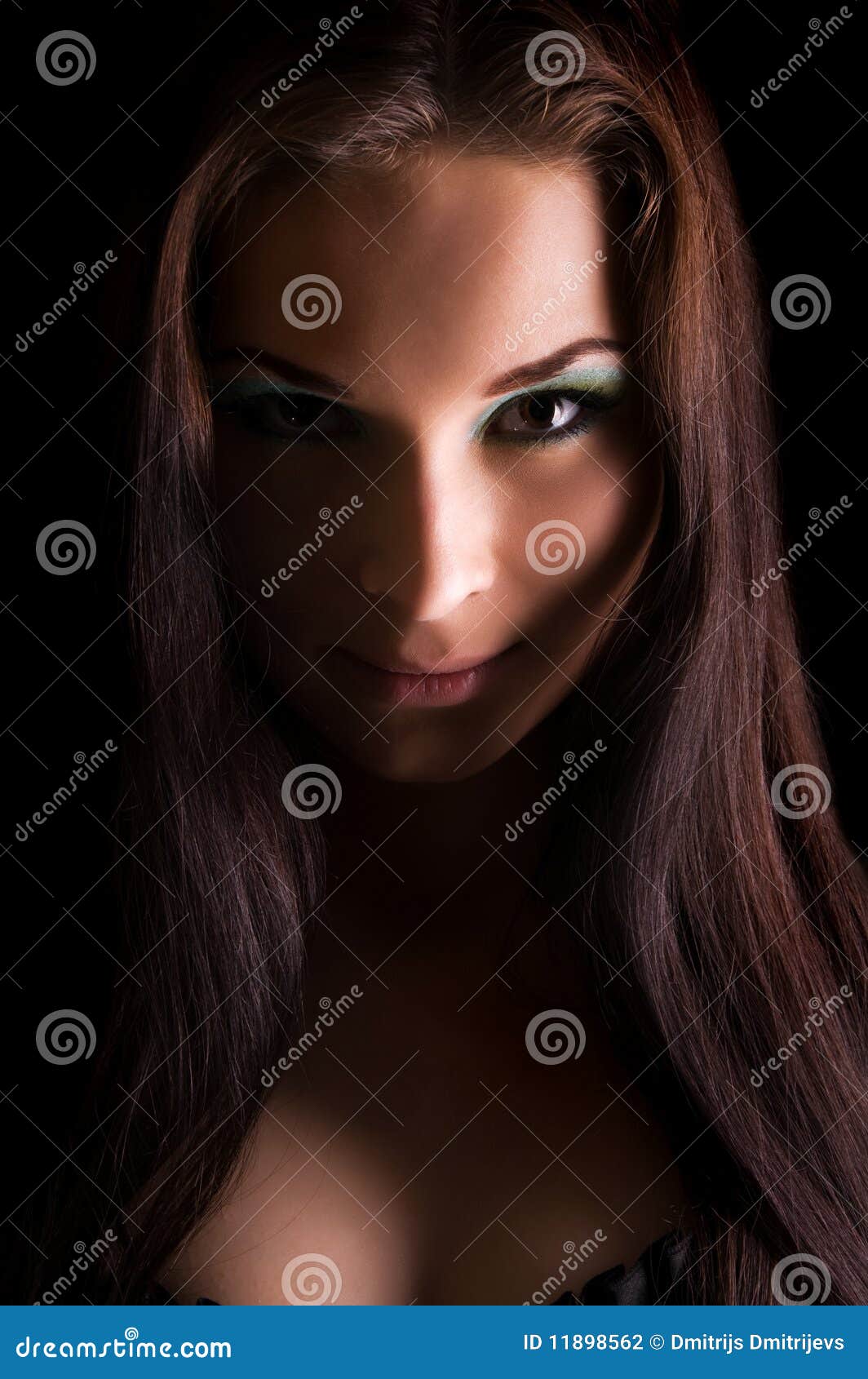 Beautiful Woman S Dramatic Light Portrait Stock Photo - Image of light ...