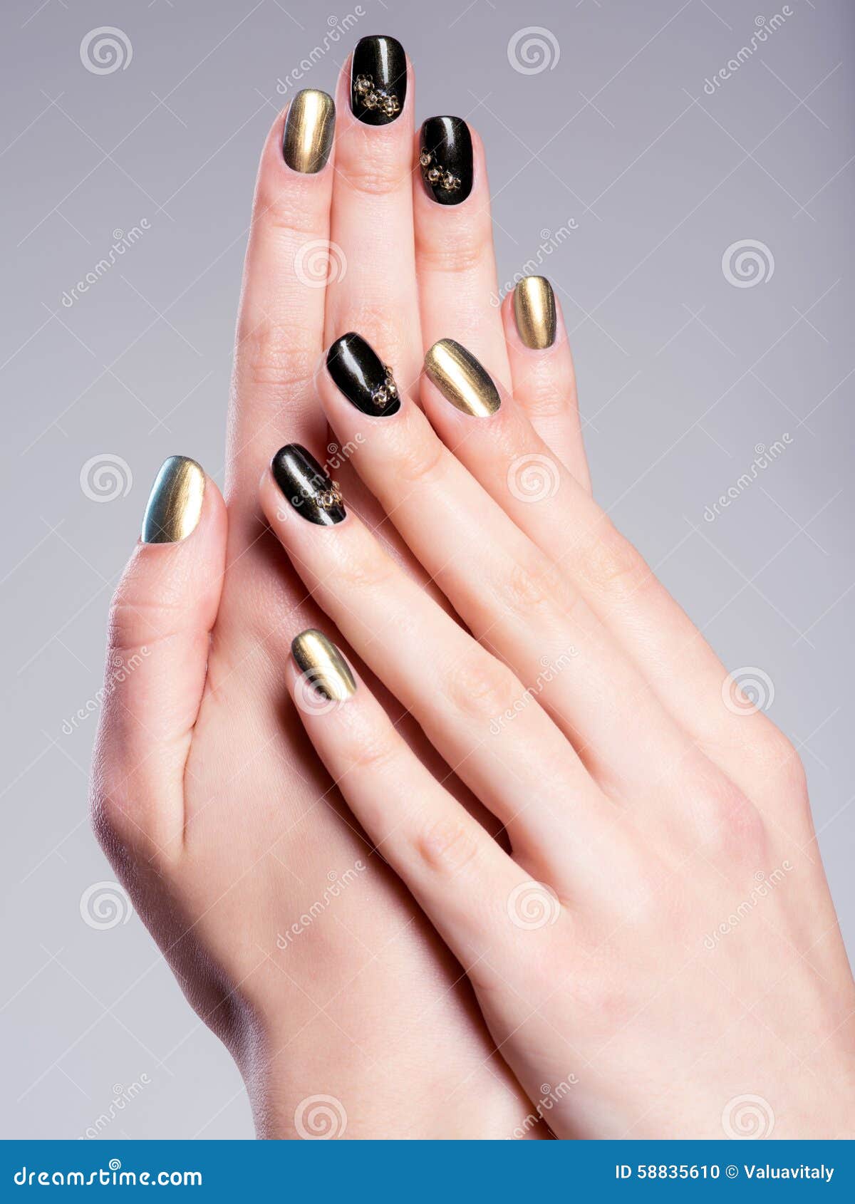 Beautiful Woman S Nails with Creative Manicure Stock Photo - Image of ...