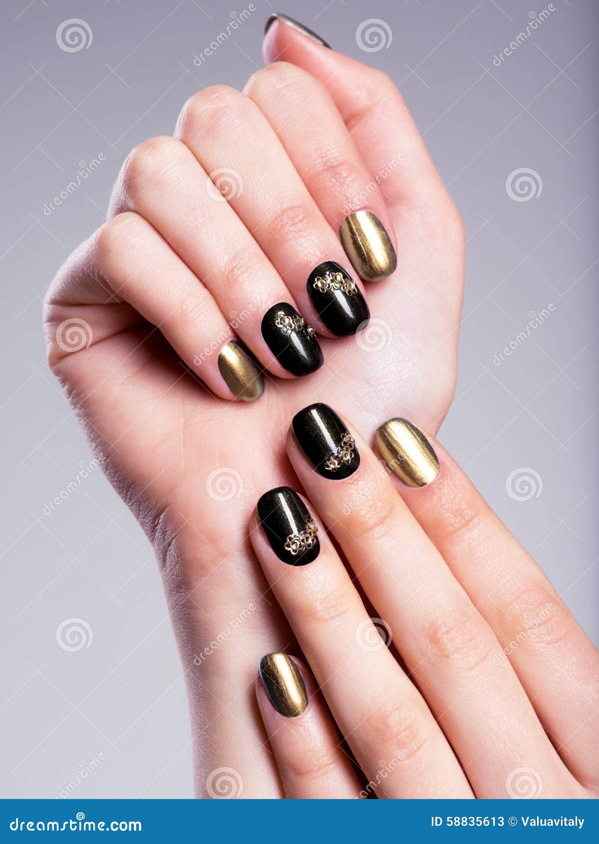 Beautiful Woman S Nails with Creative Manicure Stock Image - Image of ...