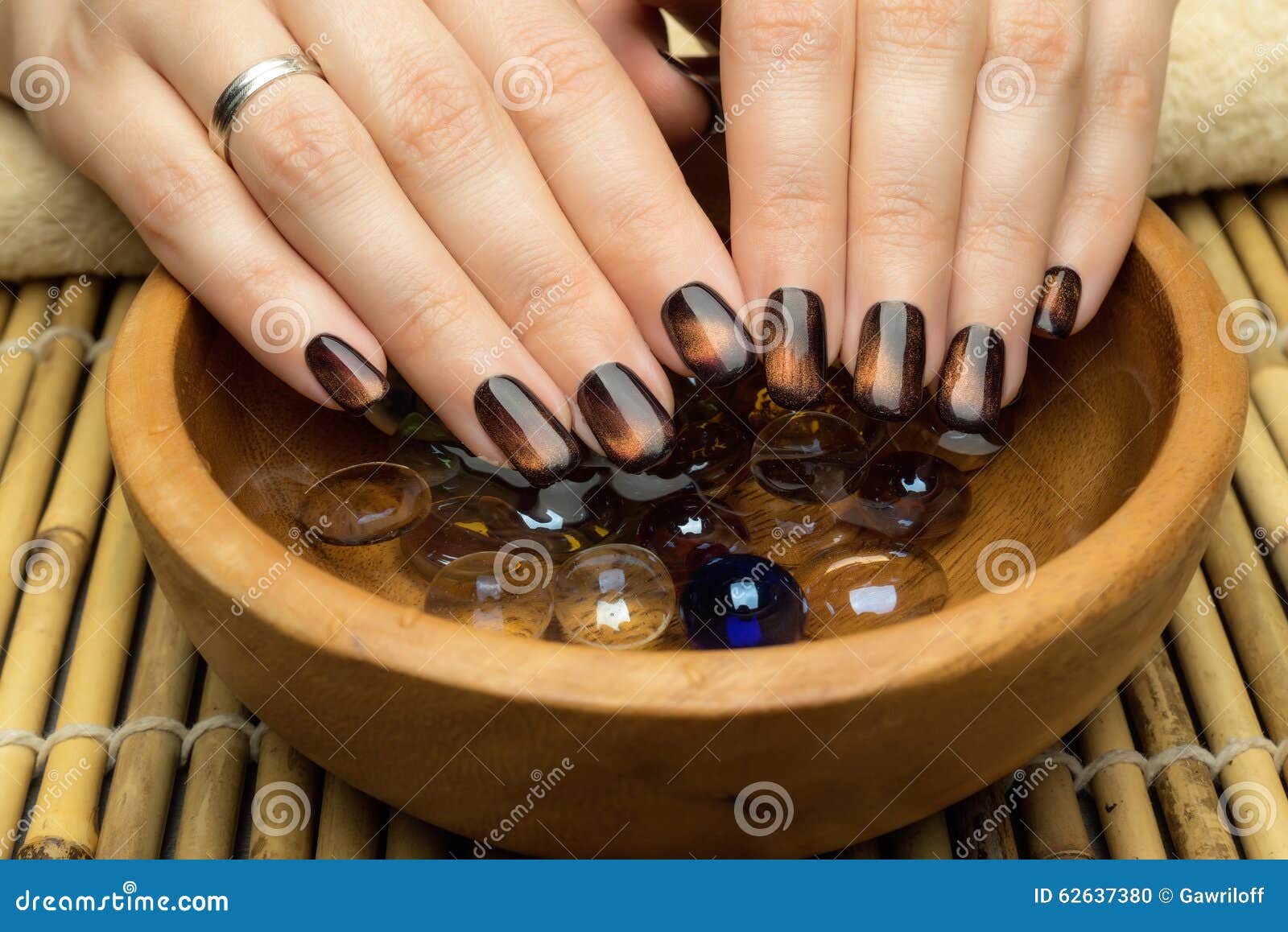 Beautiful Woman S Nails with Nice Stylish Manicure Stock Photo - Image ...