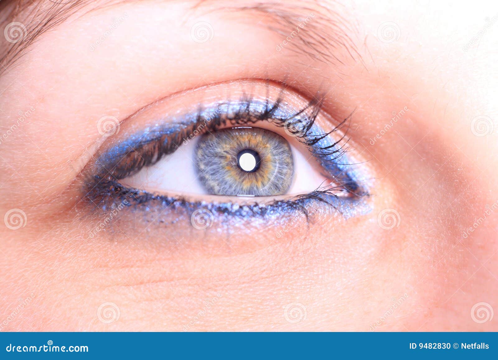 Beautiful Woman`s Open Colorful Eye Stock Photo - Image of medic, open ...