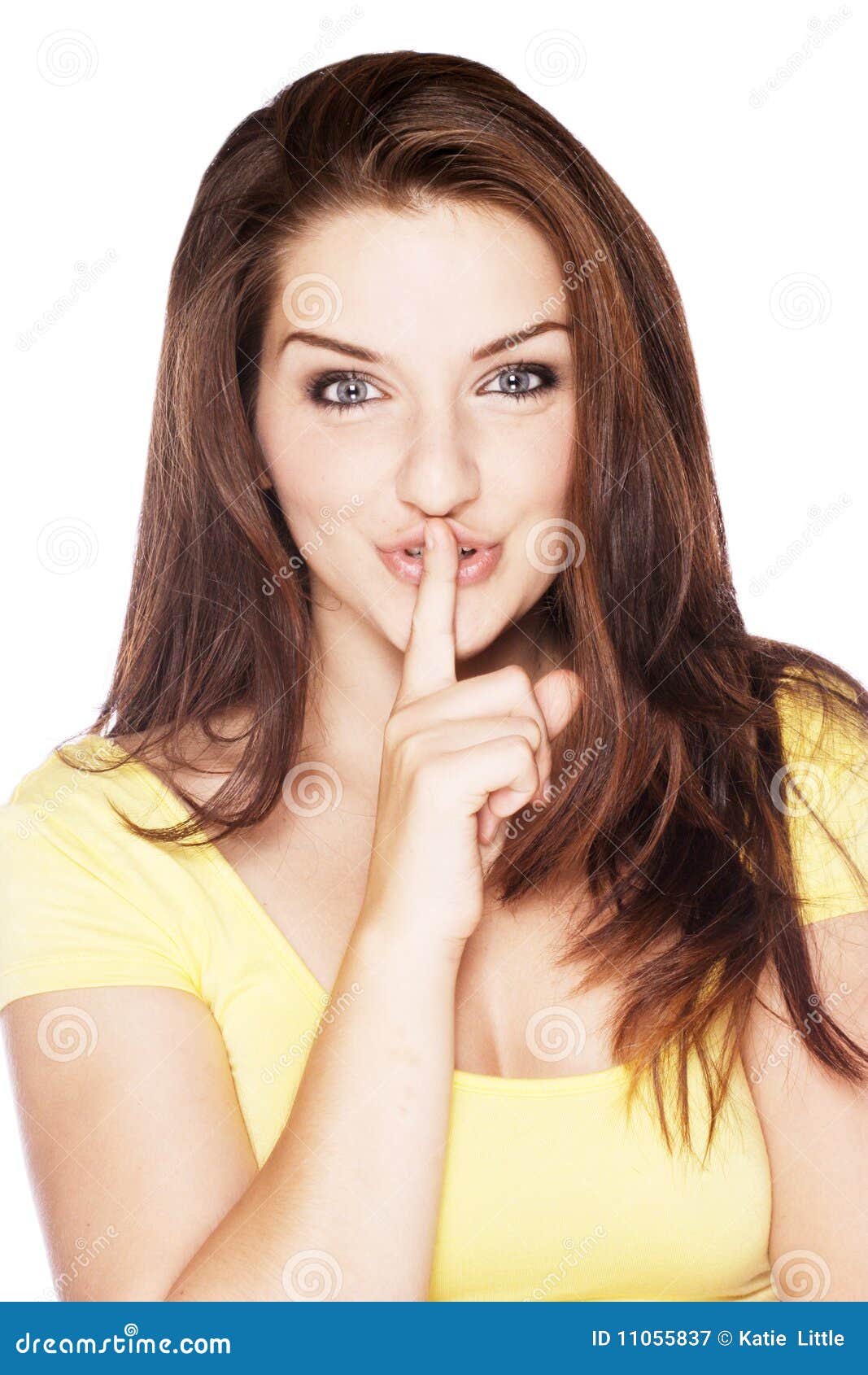 Beautiful woman saying shh stock image. Image of female - 11055837
