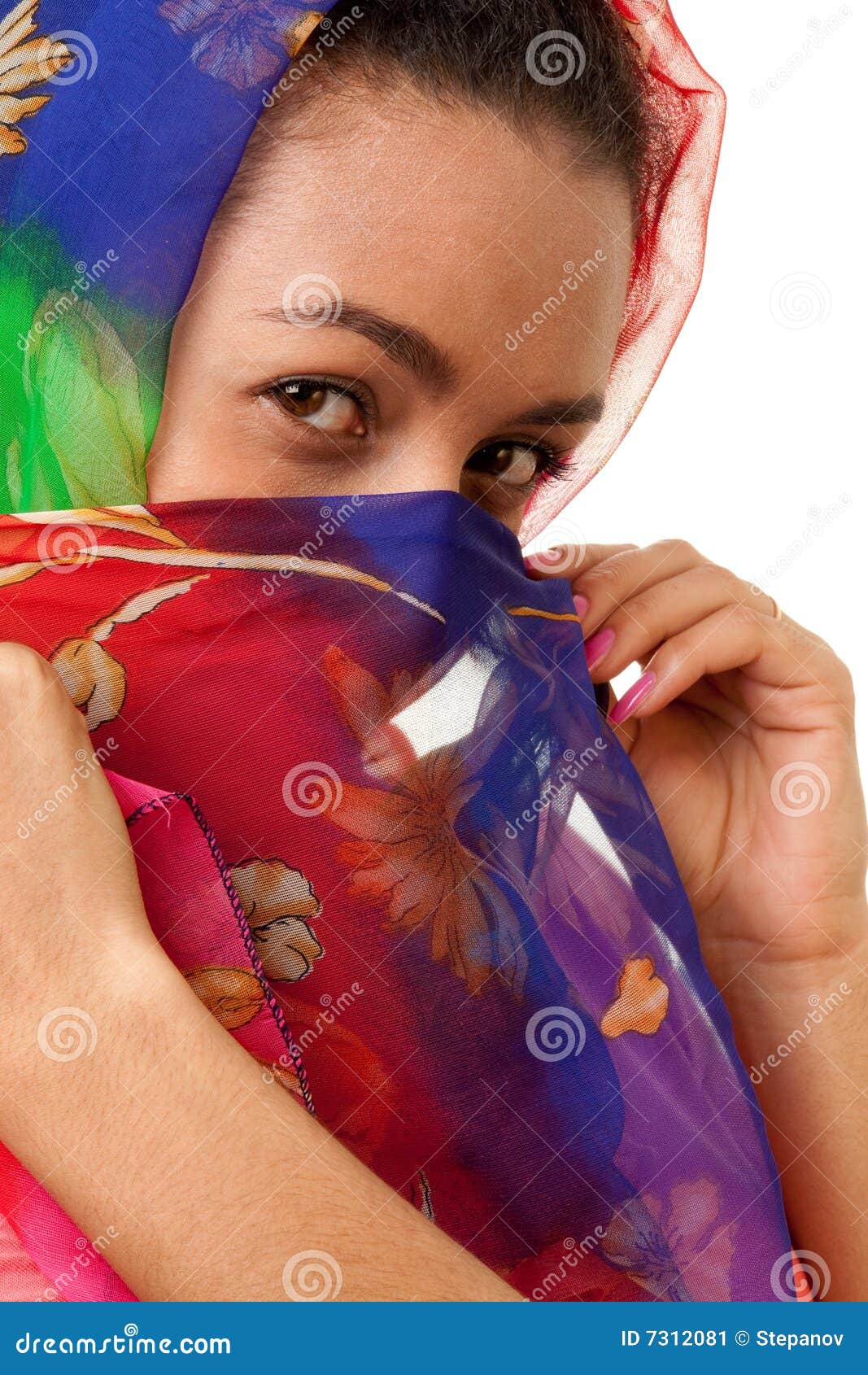 Beautiful woman with scarf stock image. Image of person - 7312081