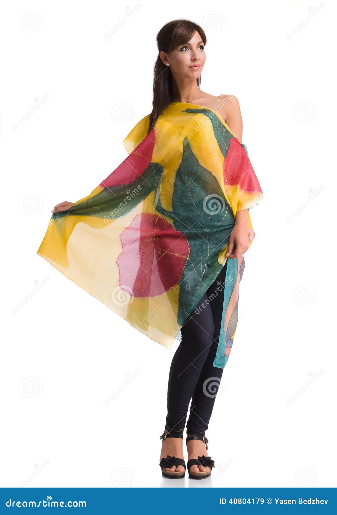 Beautiful Woman in Scarf Posing Stock Image - Image of posing, female ...