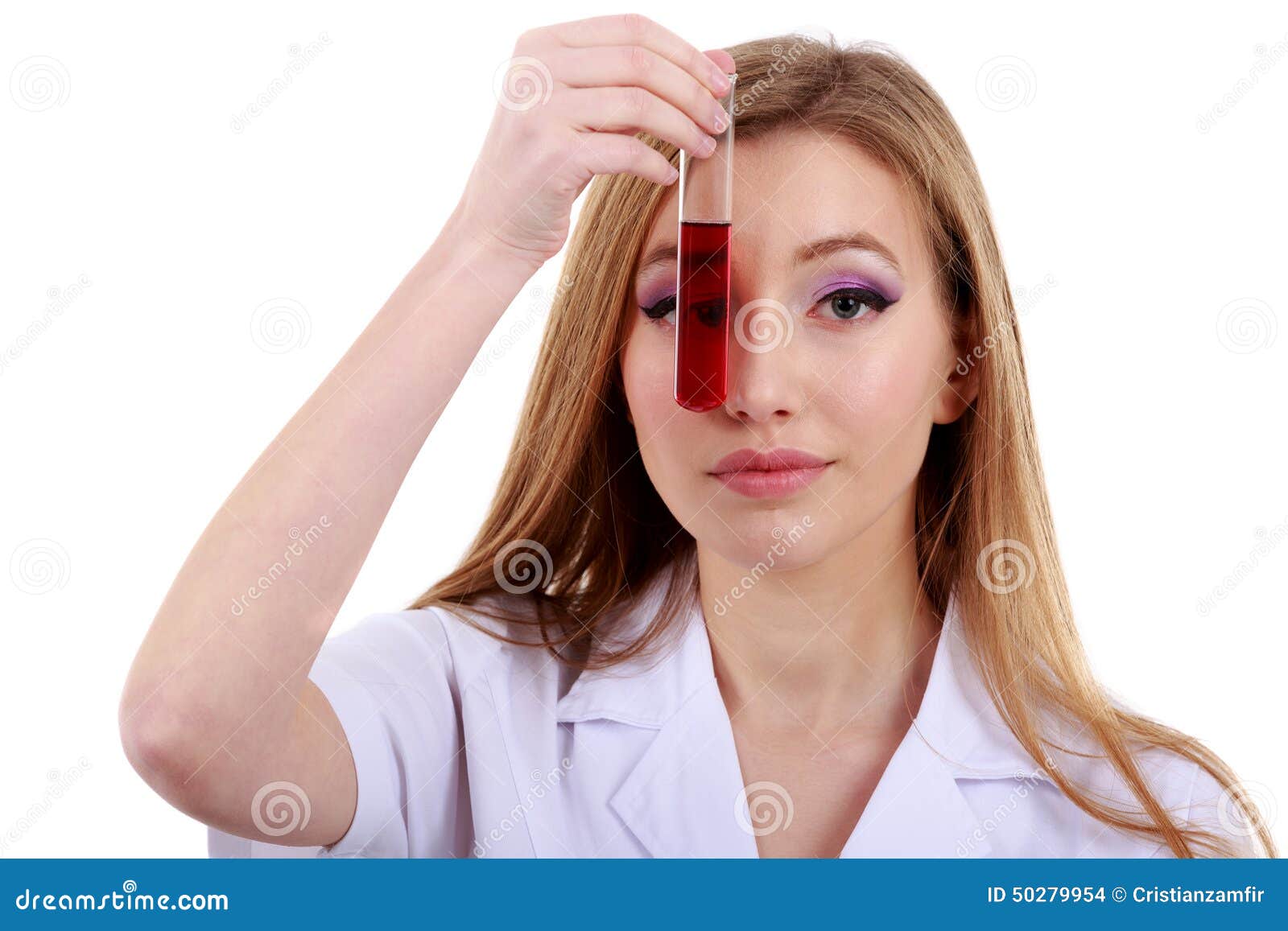 Beautiful Woman Scientist in the Lab Perform Various Operations Stock ...