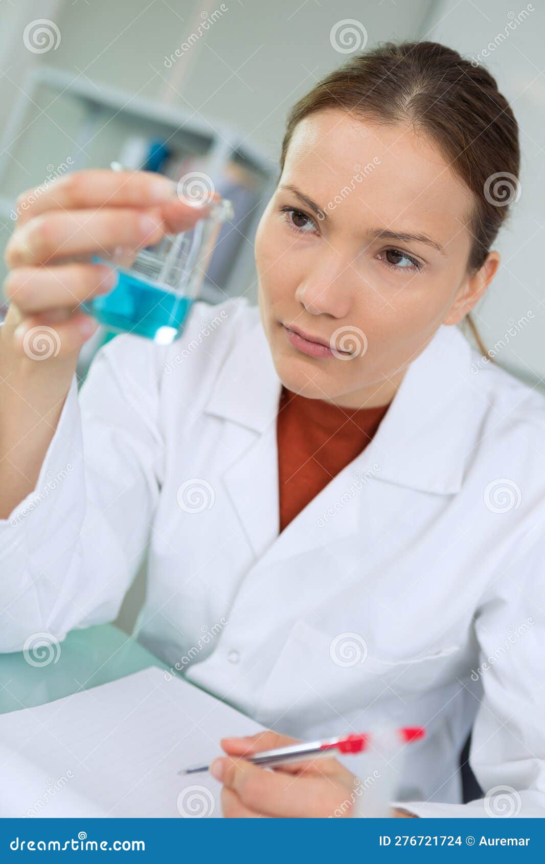 Beautiful Woman Scientist Performing Experiments Stock Photo - Image of ...
