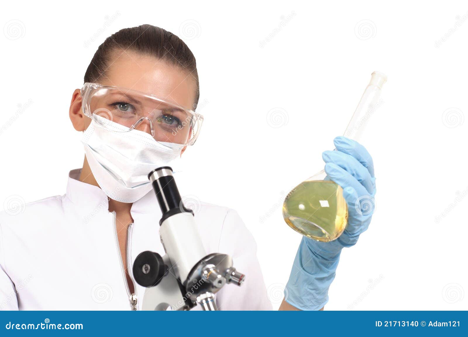 Beautiful Woman Scientist Works in the Laboratory Stock Photo - Image ...