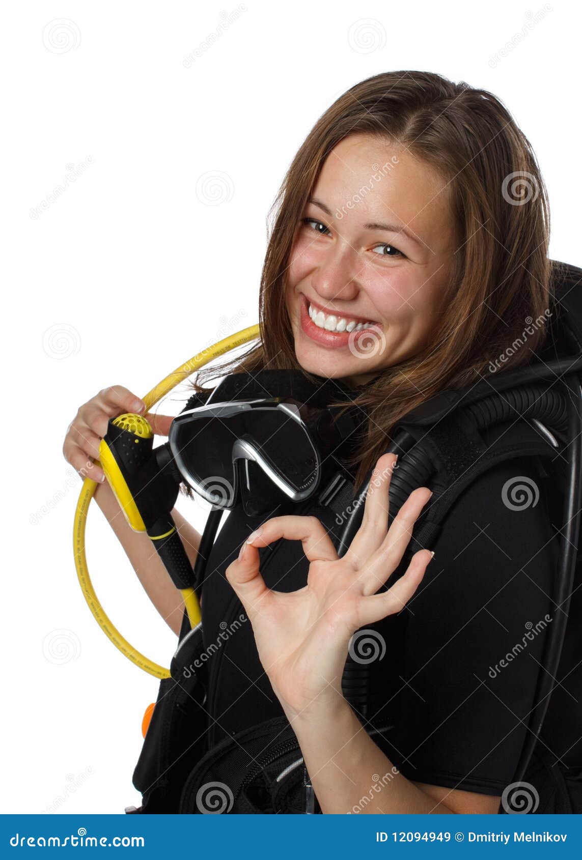 Beautiful Woman Scuba Diver Stock Image - Image of device, aquatic ...