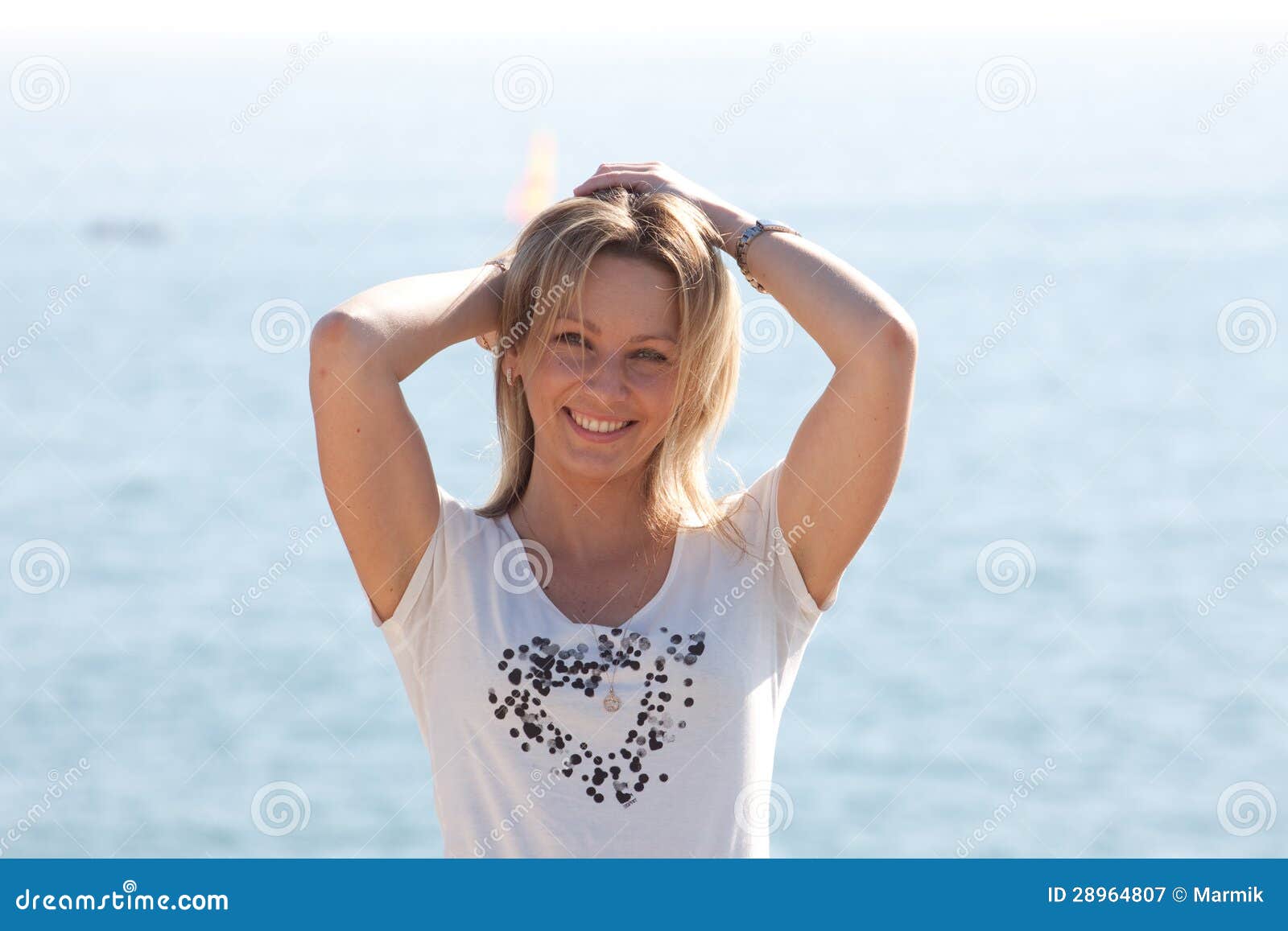 Beautiful woman at the sea stock image. Image of ocean - 28964807