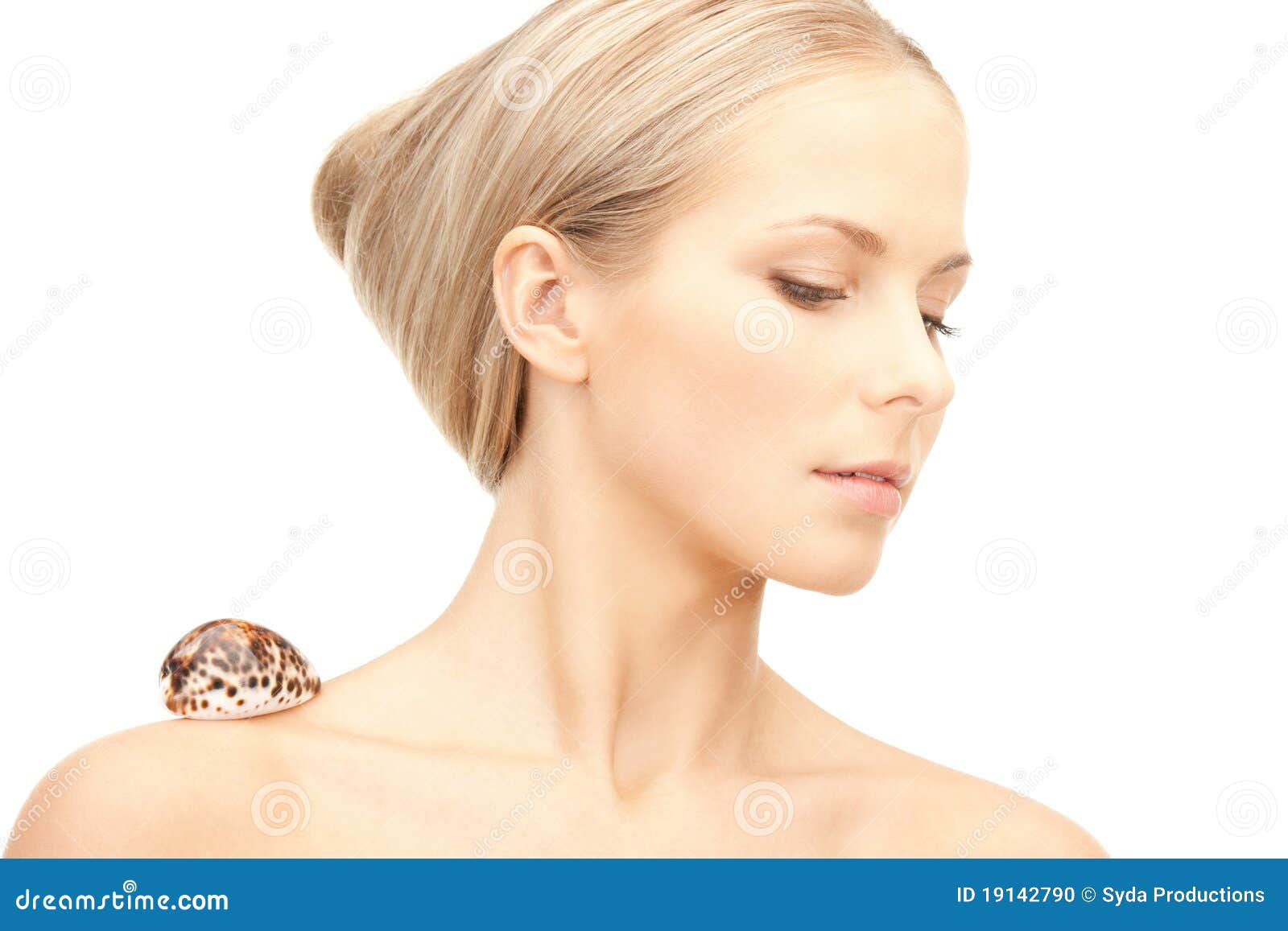 Beautiful Woman with Seashell Stock Photo - Image of bright, human ...