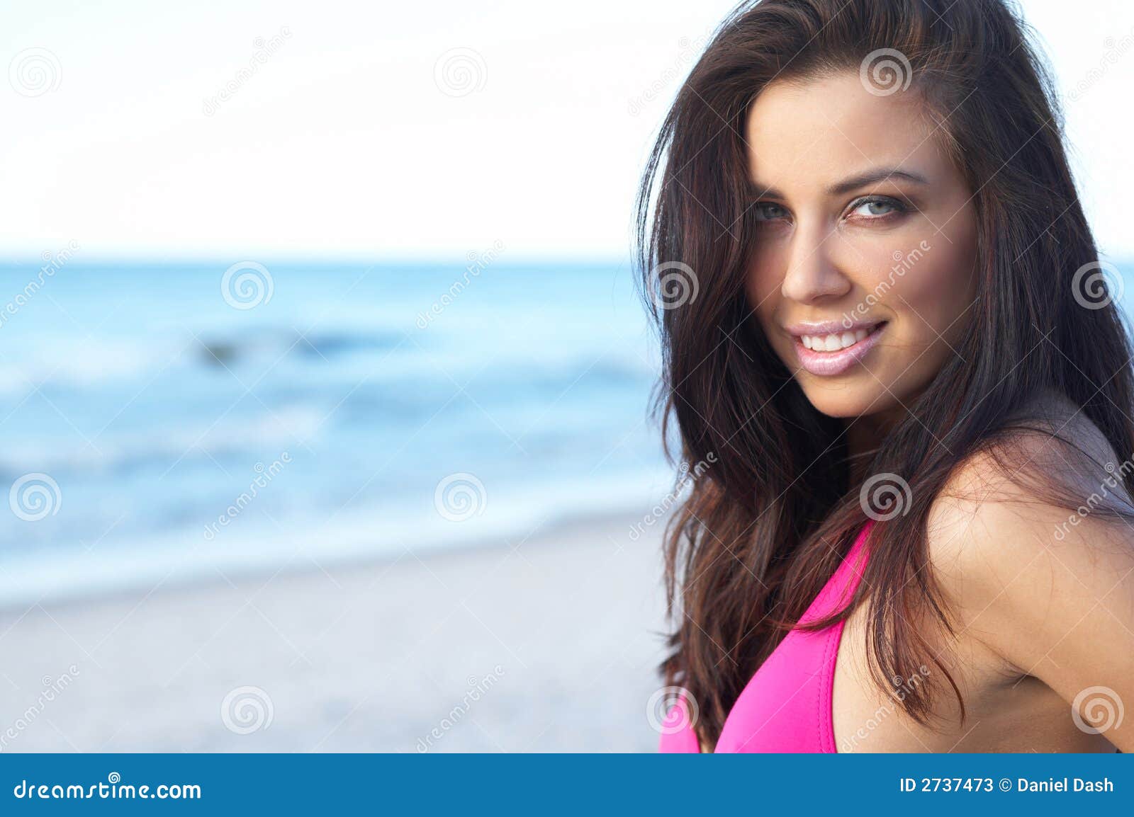 Beautiful Woman at seaside stock image. Image of energy - 2737473