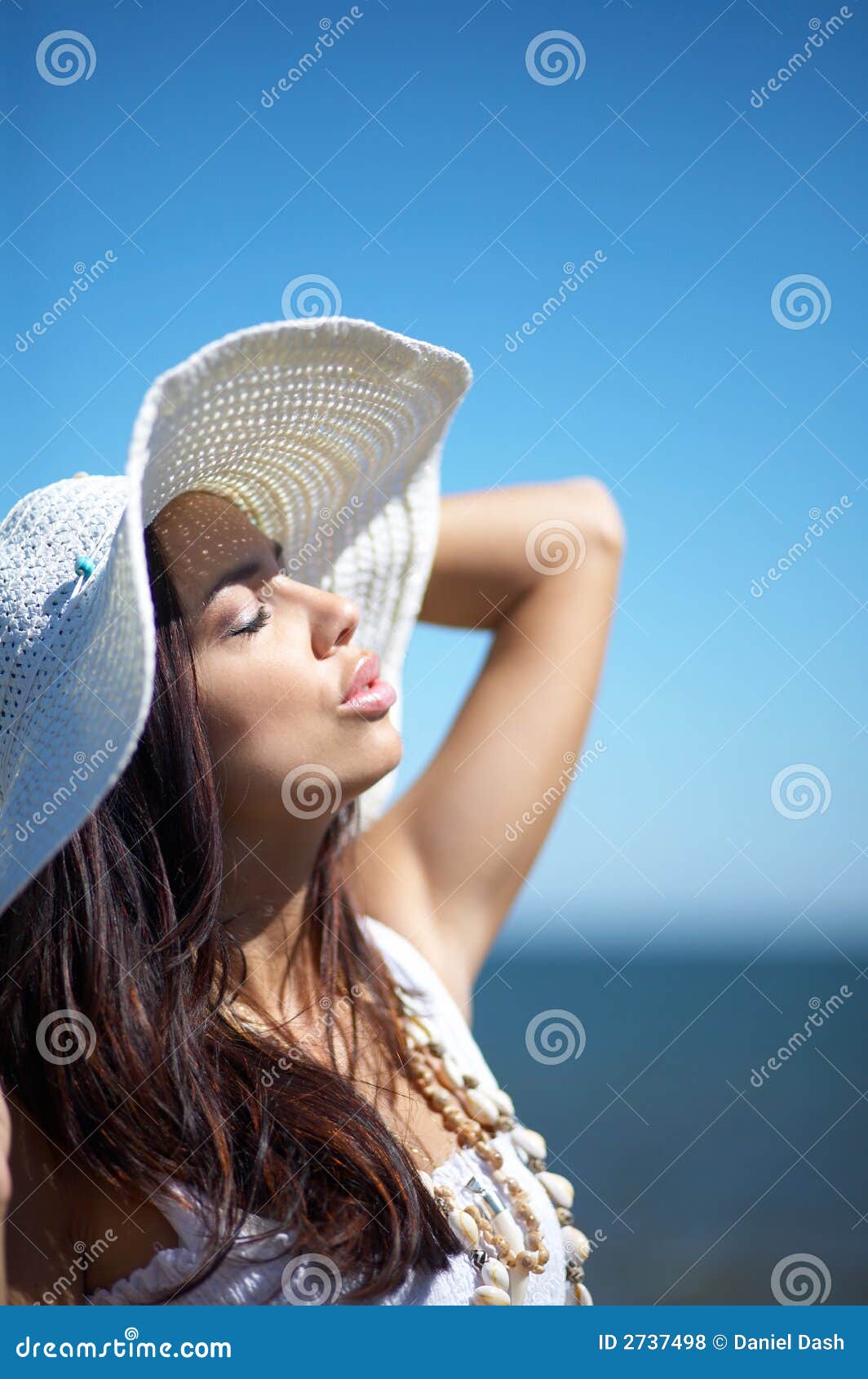Beautiful Woman at seaside stock photo. Image of pleasure - 2737498