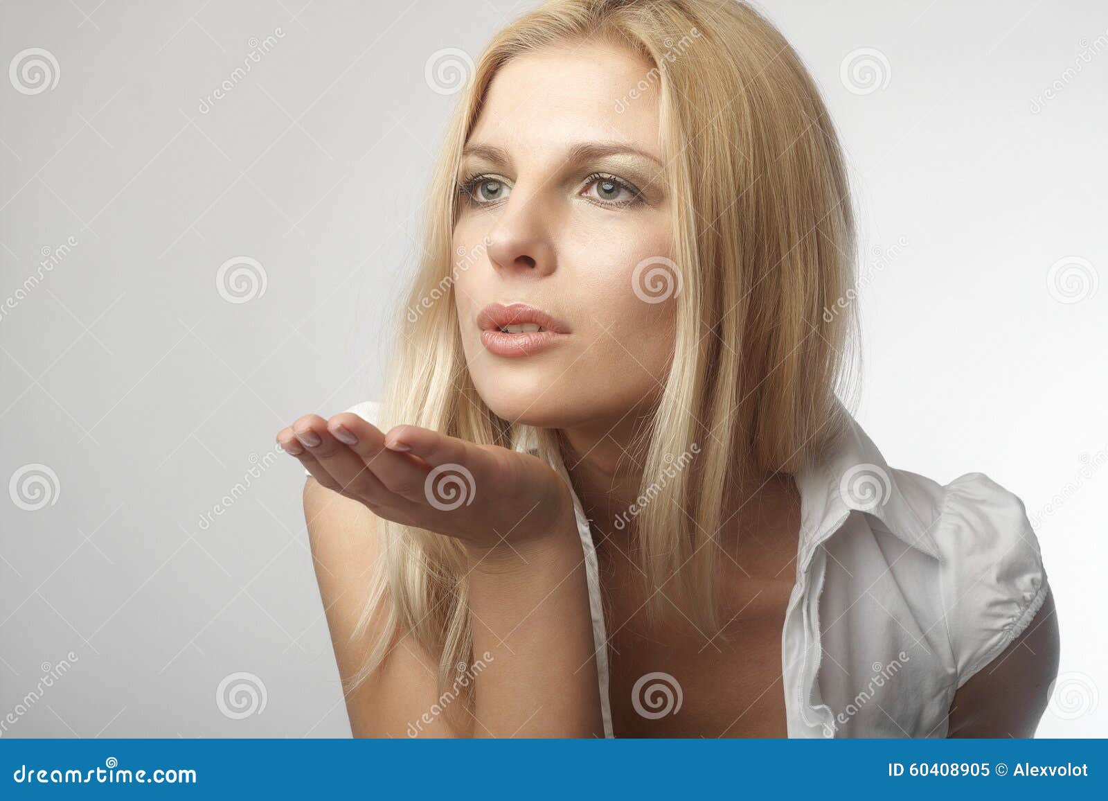 Beautiful Woman Sending a Kiss Stock Image - Image of love, holiday ...