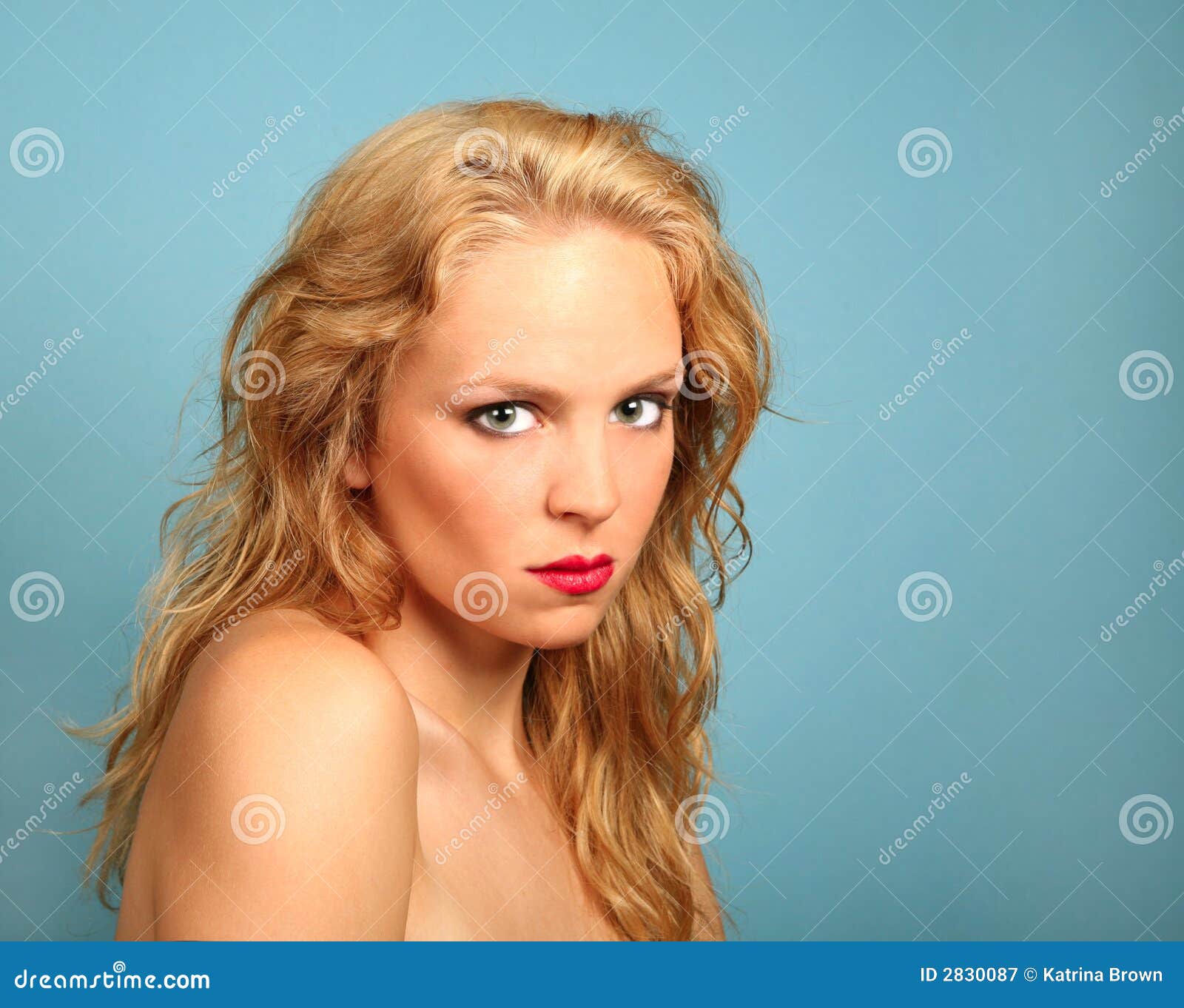 Beautiful Woman with Serious Stock Image - Image of healthy, contact ...
