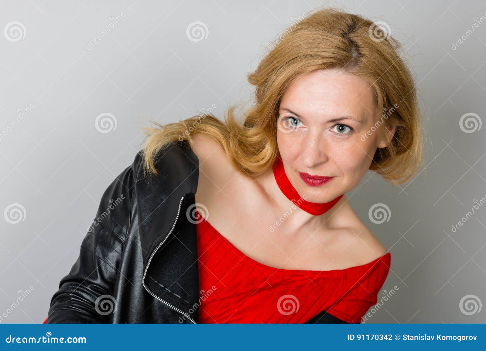 Beautiful Woman with a Serious Look Stock Photo - Image of blonde ...
