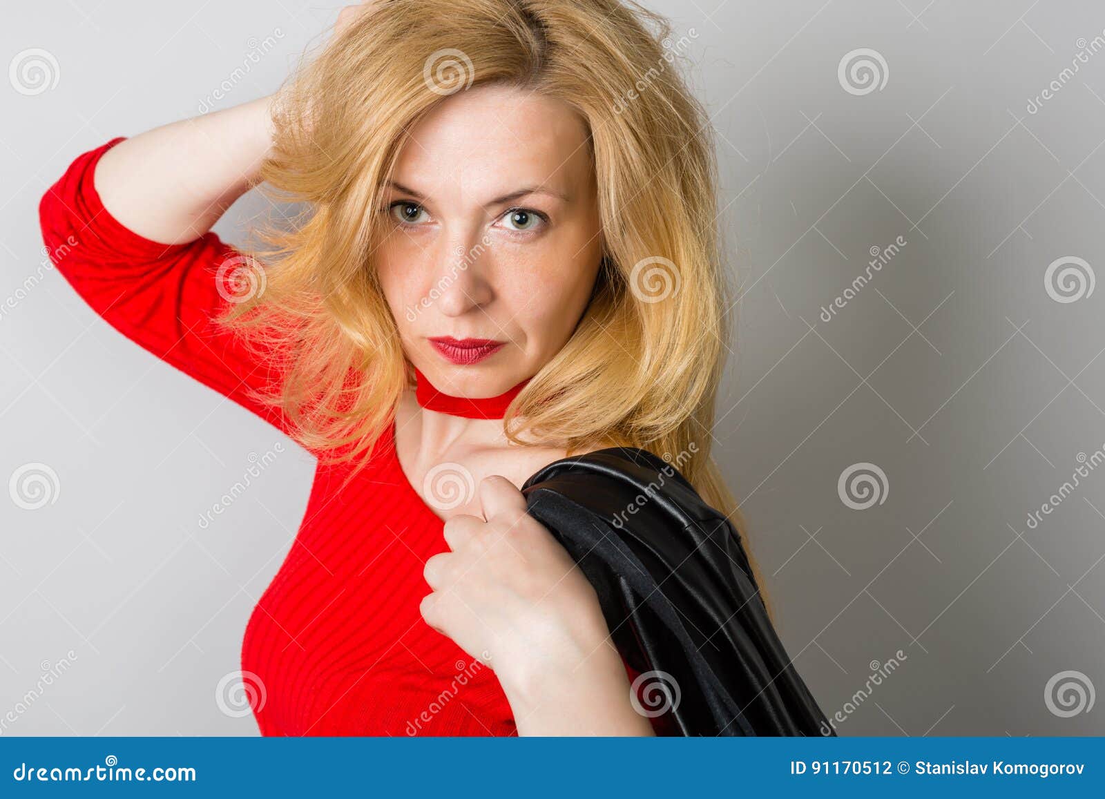 Beautiful Woman with a Serious Look Stock Photo - Image of model, white ...