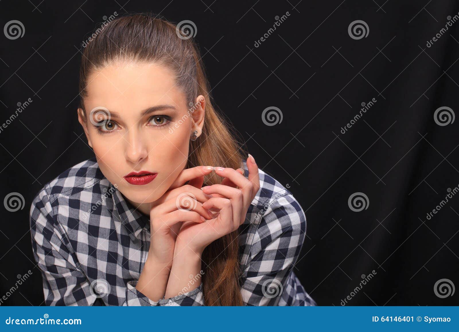 Beautiful Woman with Shell in Hand on White Background Stock Image ...