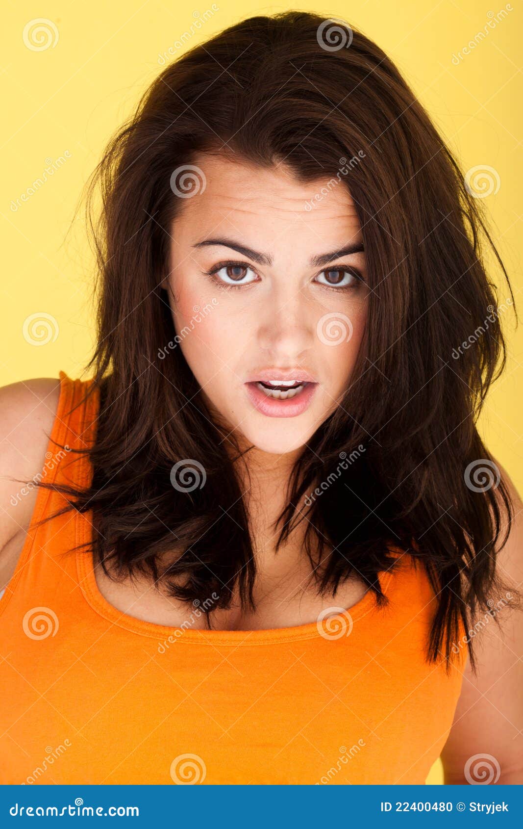Beautiful Woman with Shocked Expression Stock Photo - Image of pretty ...