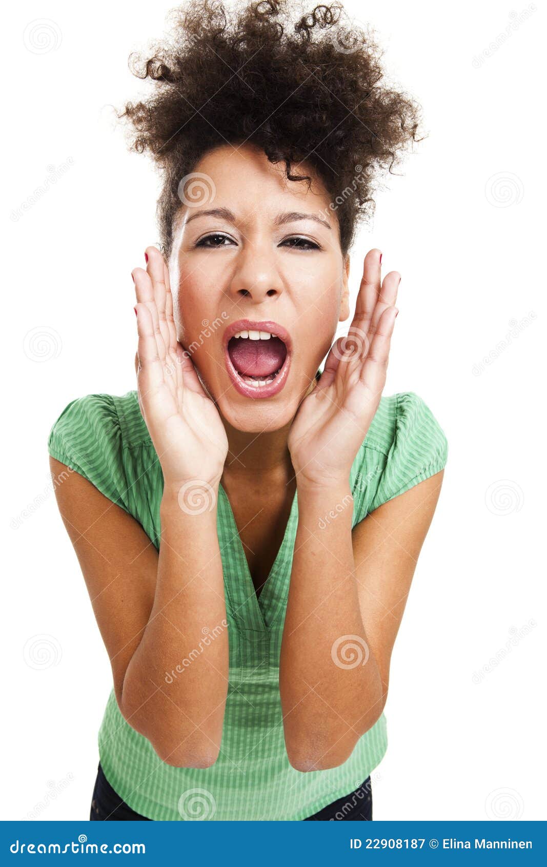 Beautiful woman shouting stock image. Image of posing - 22908187