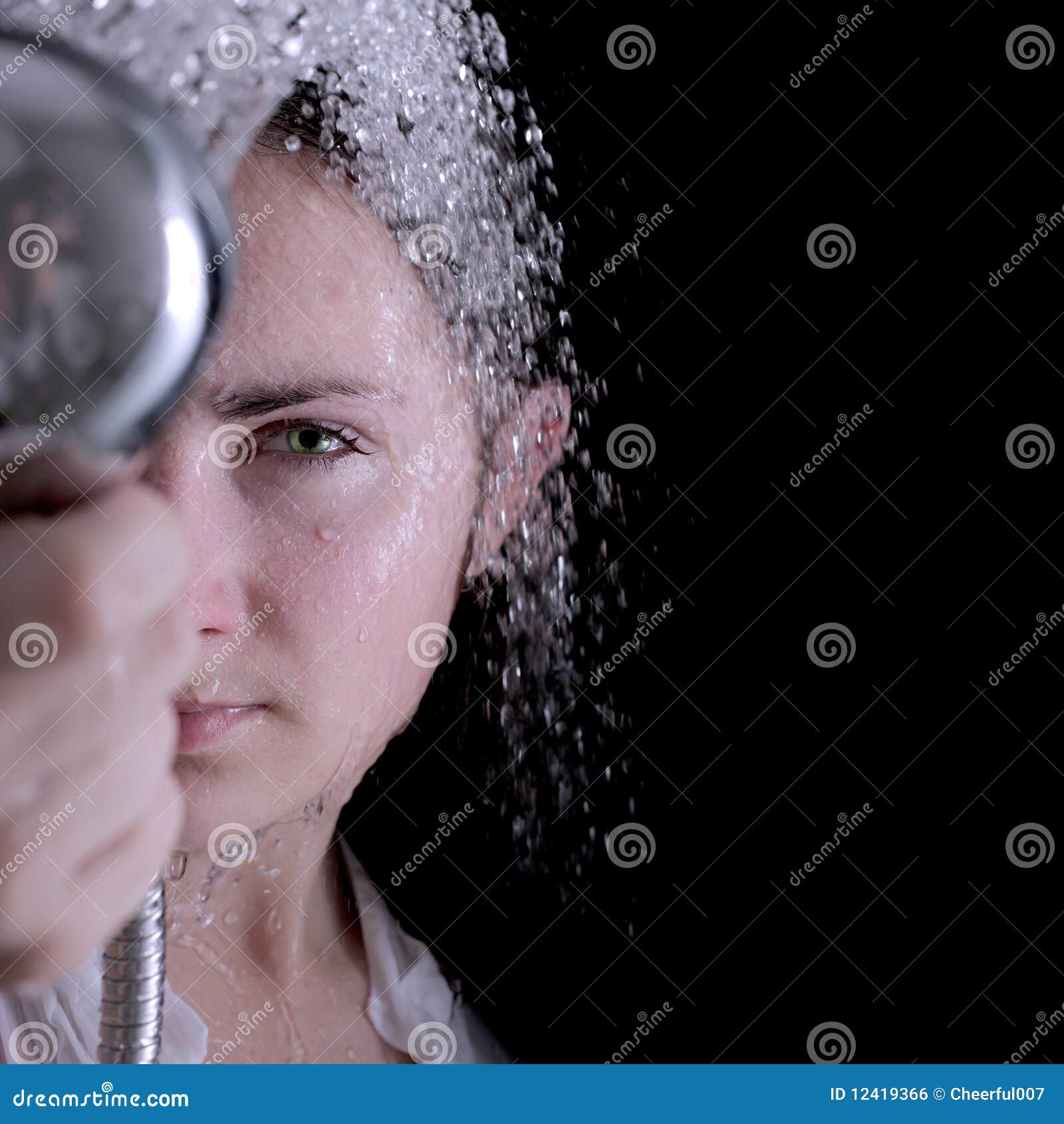 Beautiful Woman in the Shower Stock Photo - Image of douche, face: 12419366