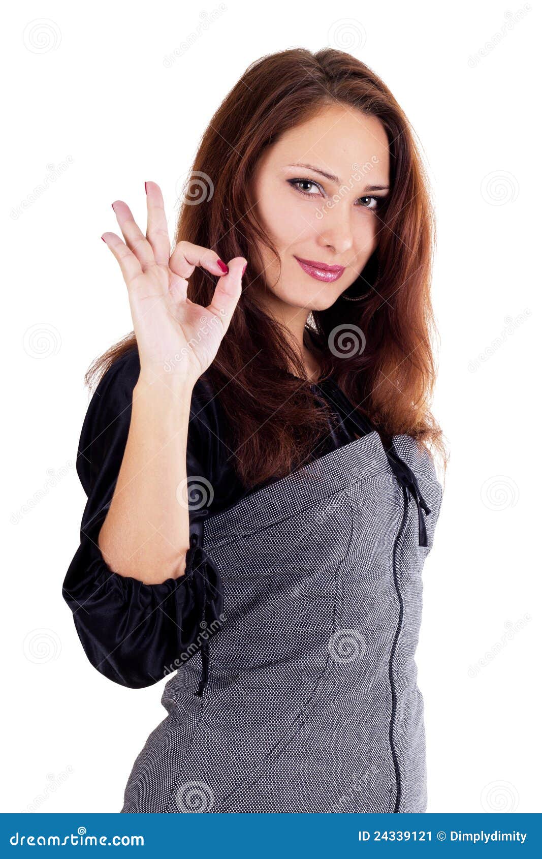 Beautiful Woman Showing Okay Stock Image - Image of beautiful, positive ...
