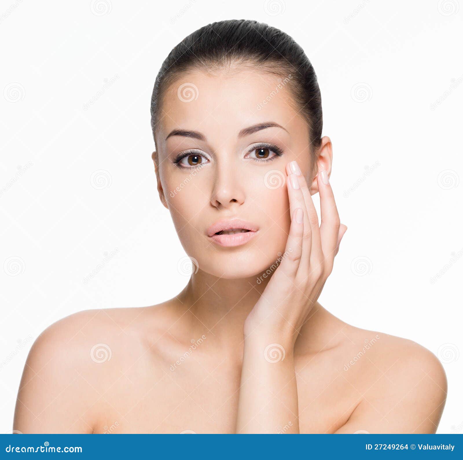 Beautiful Woman Shows Aging Process Stock Photo - Image of woman, girl ...