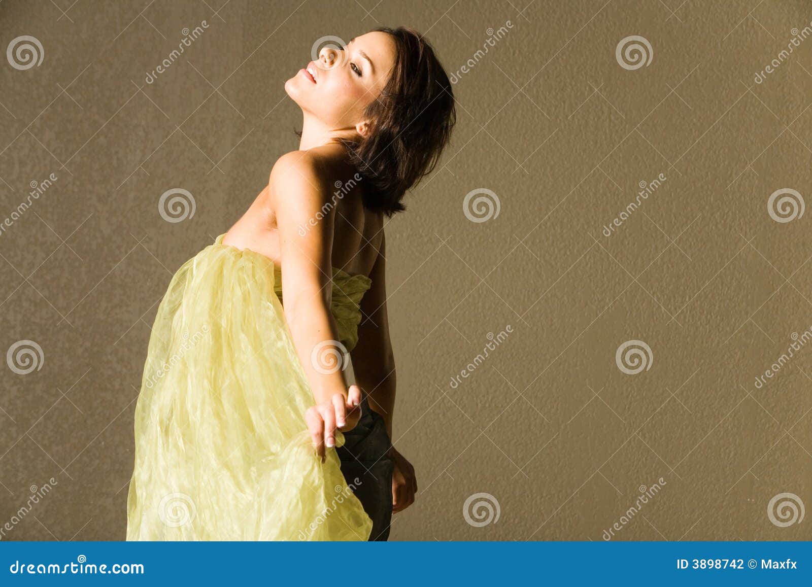 Beautiful woman in silk stock photo. Image of feminine - 3898742