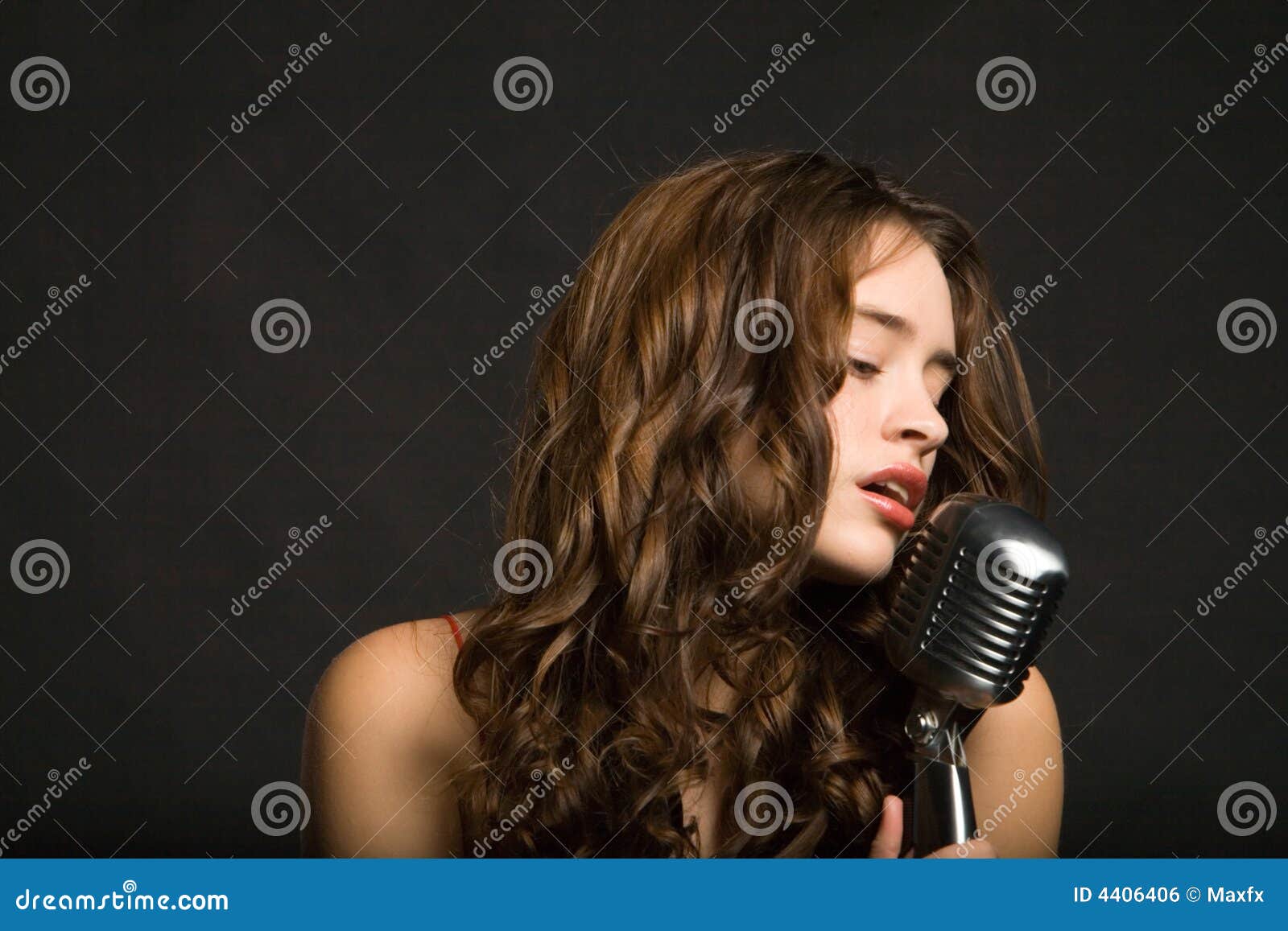 Beautiful woman singing stock photo. Image of beautiful - 4406406