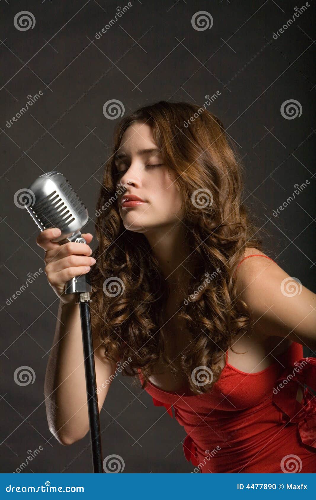 Beautiful woman singing stock photo. Image of performance - 4477890