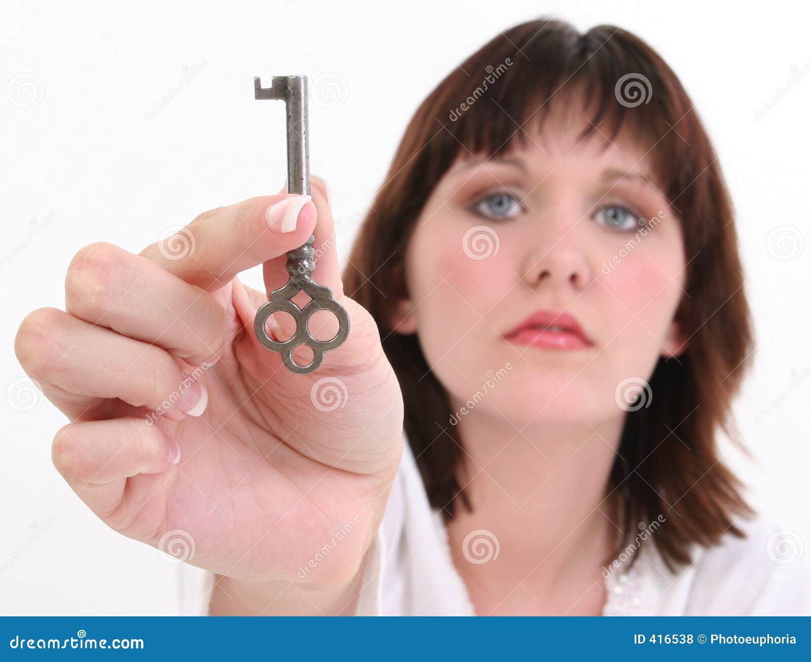 Beautiful Woman with Skeleton Key Stock Photo - Image of nails, adult ...
