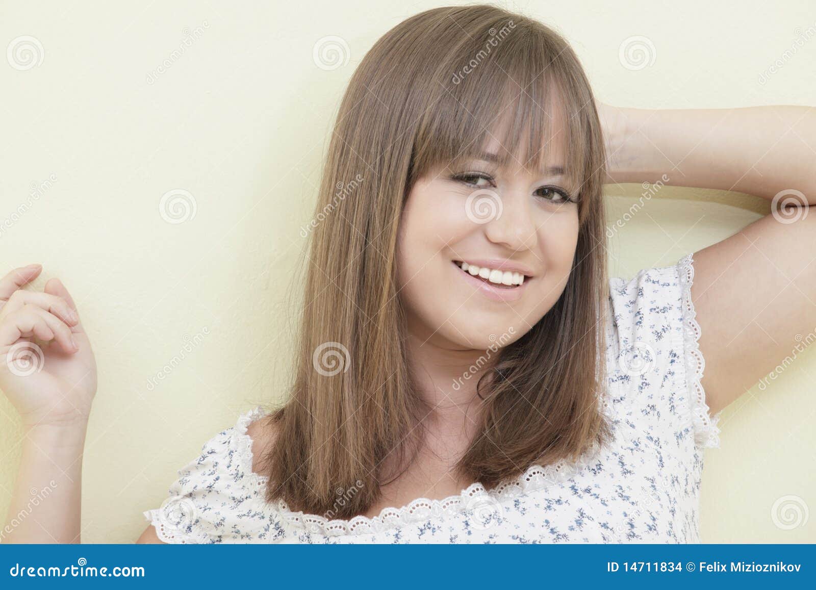 Beautiful woman smiling stock photo. Image of attractive - 14711834