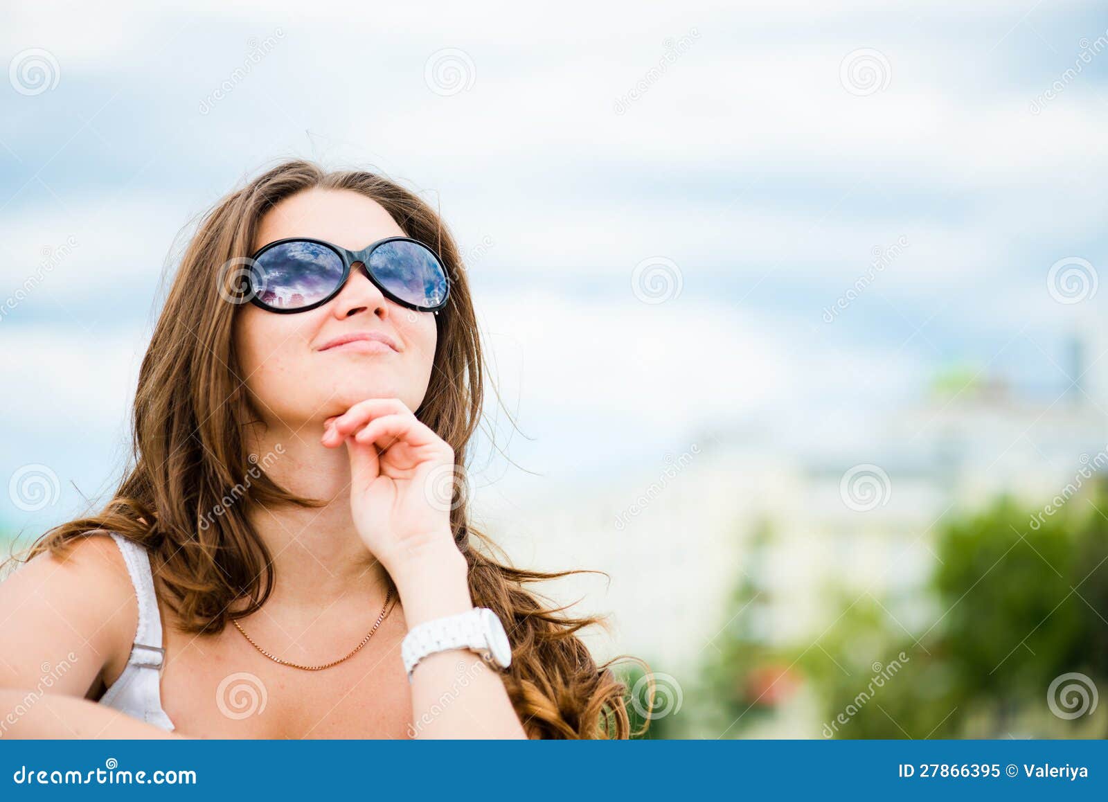Beautiful Woman Smiling Outdoors Stock Image - Image of nature, beauty ...