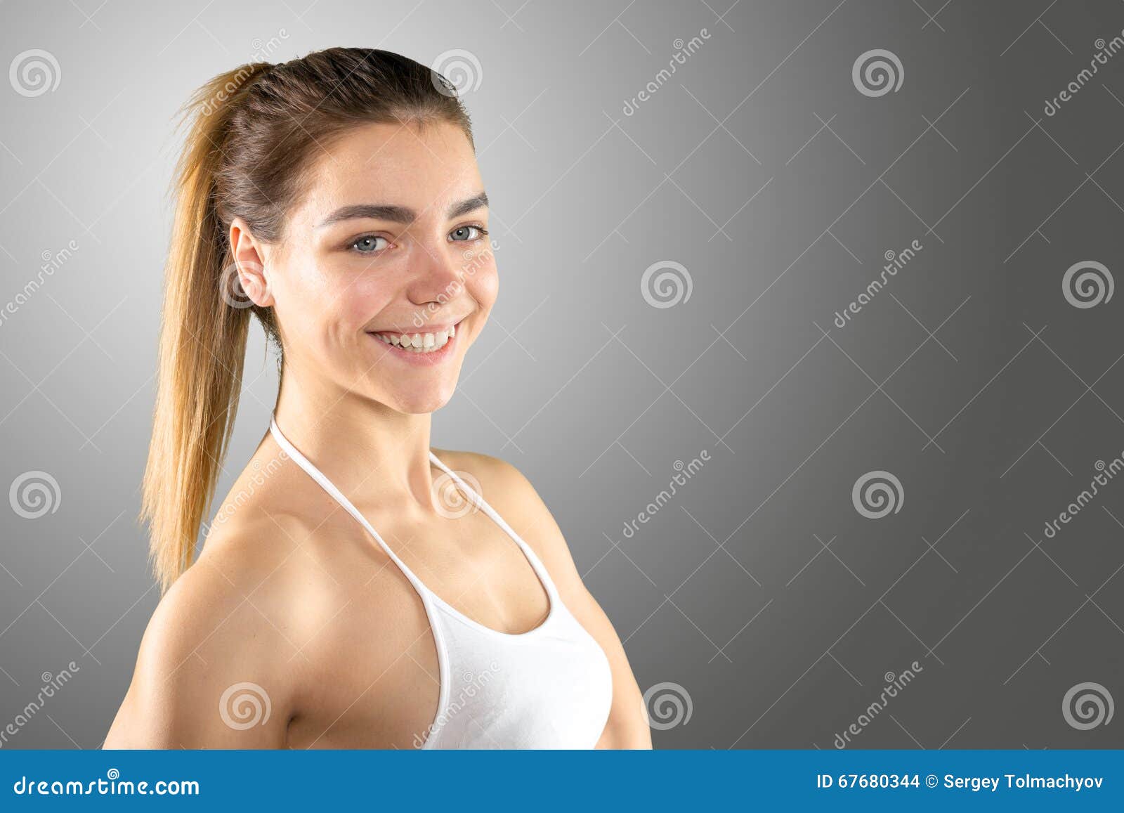 Beautiful woman smiling stock photo. Image of cute, enjoy - 67680344