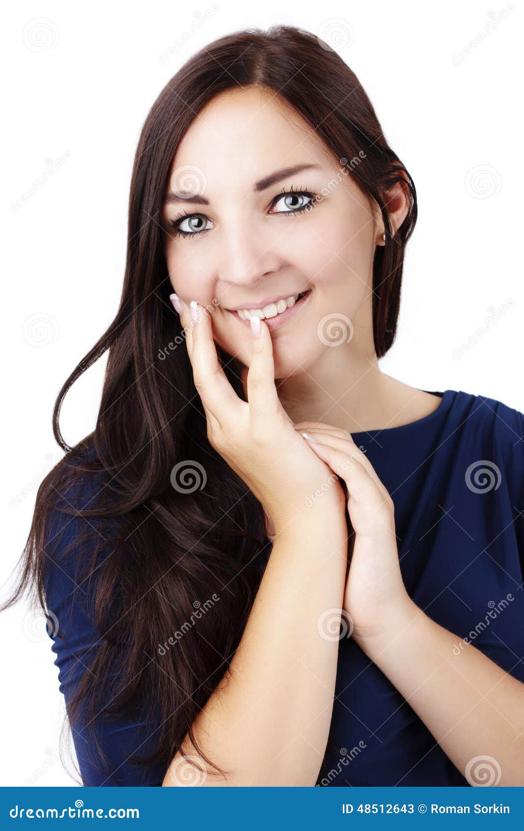 Beautiful Woman Smilling Studio Portrait Stock Image - Image of ...