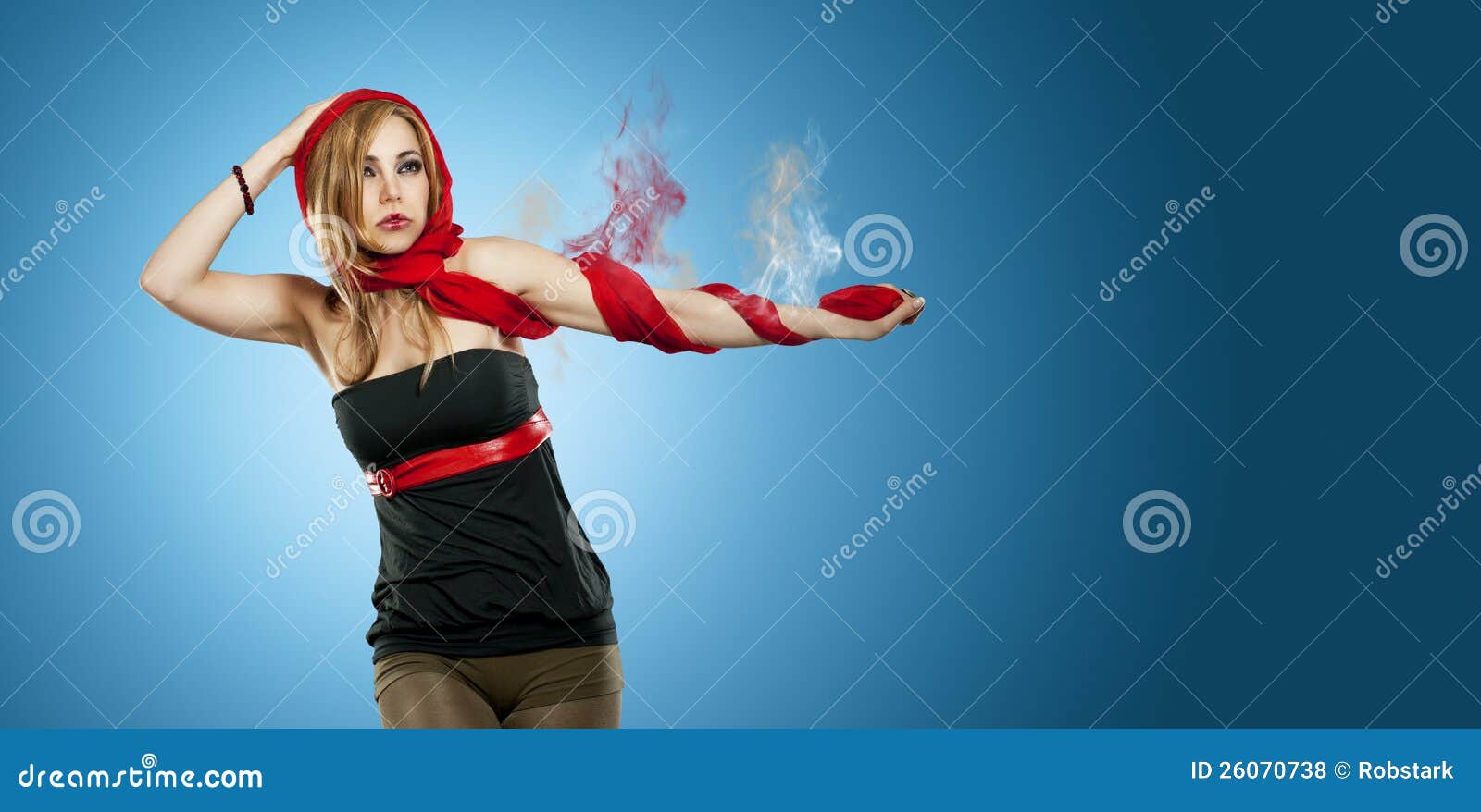 Beautiful Woman with a Smoking Arm Stock Photo - Image of expression ...