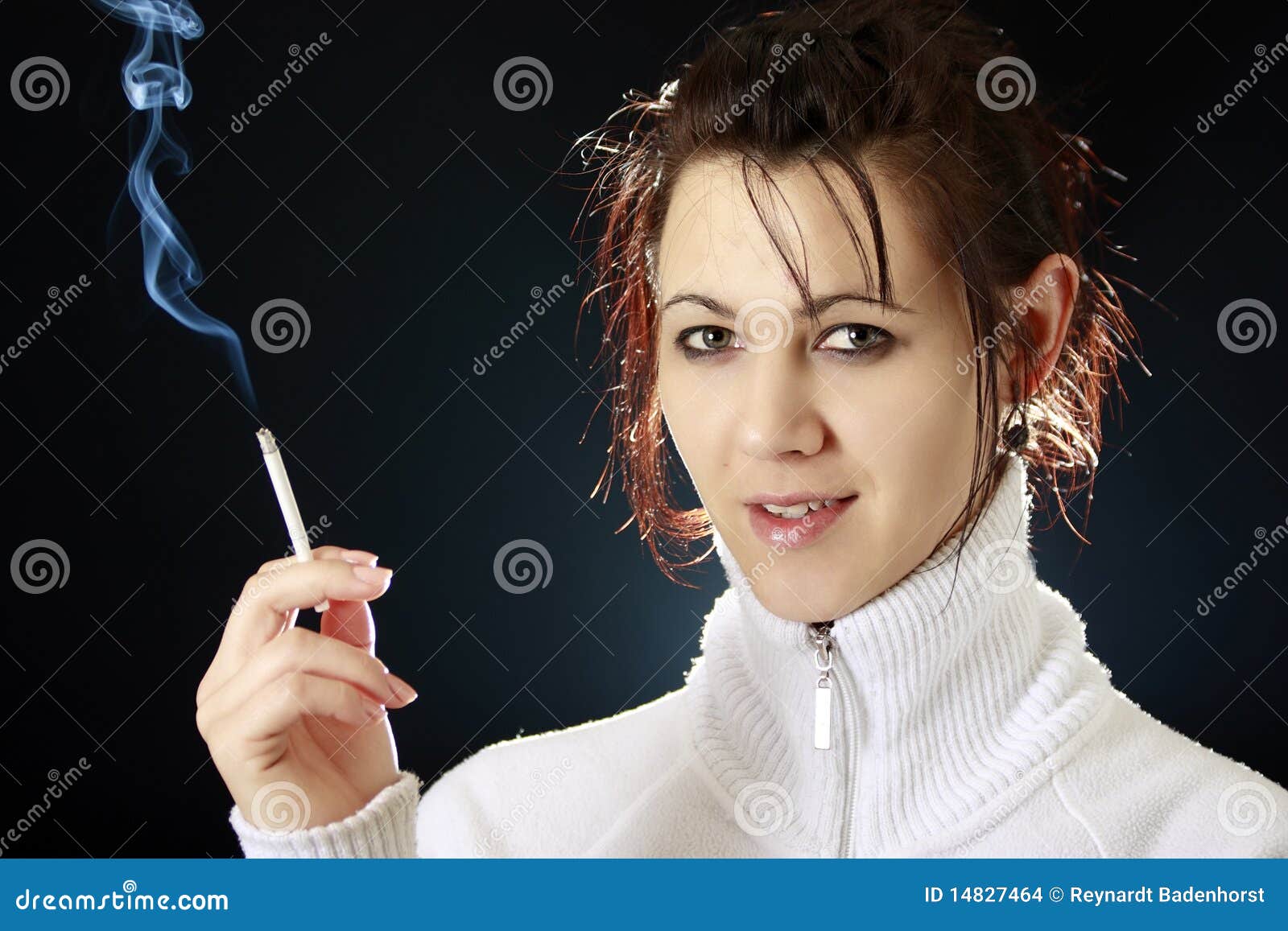 Beautiful Woman Smoking A Cigarette Stock Images - Image: 14827464