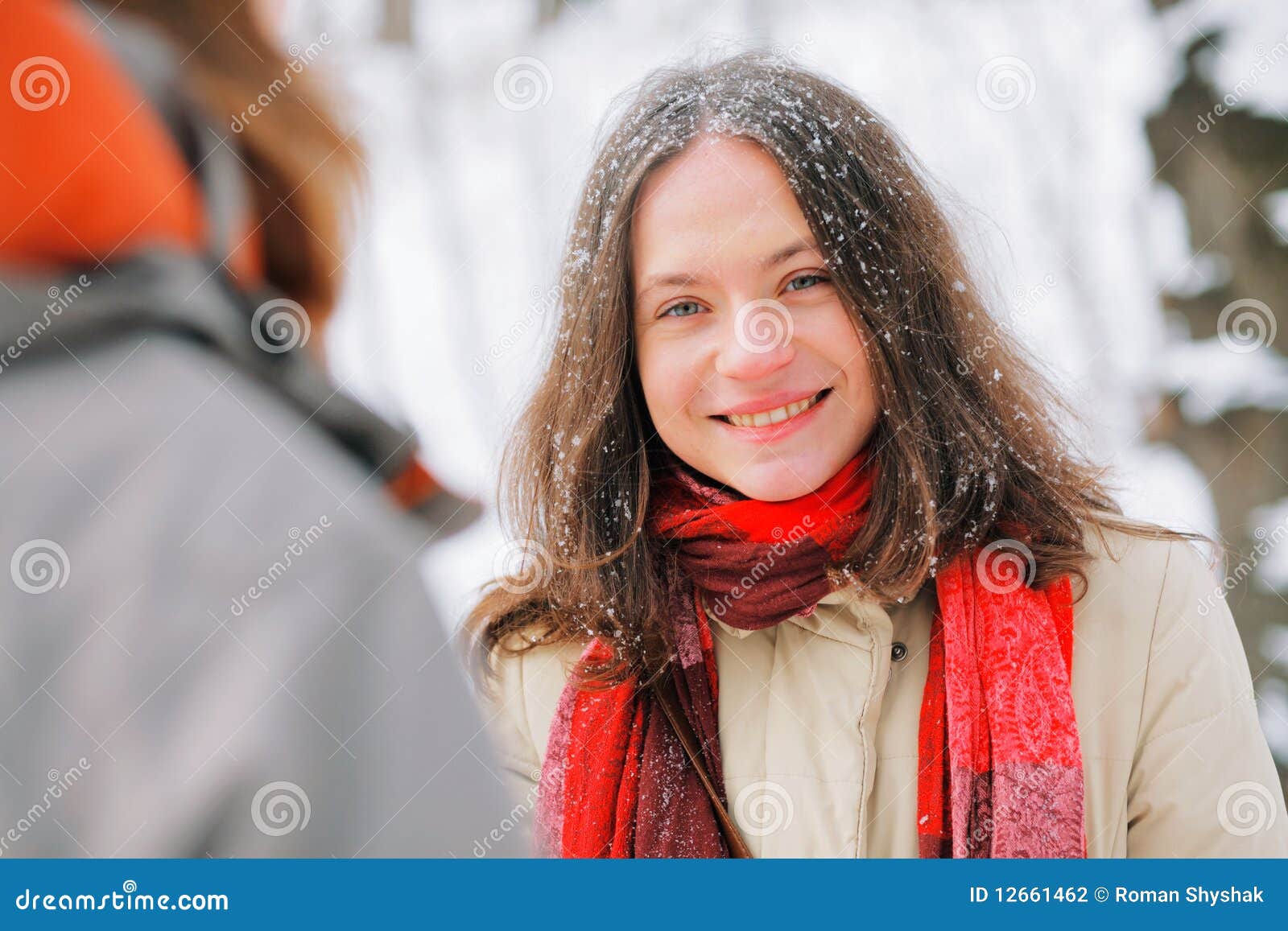 Beautiful woman in Snow stock photo. Image of beauty - 12661462