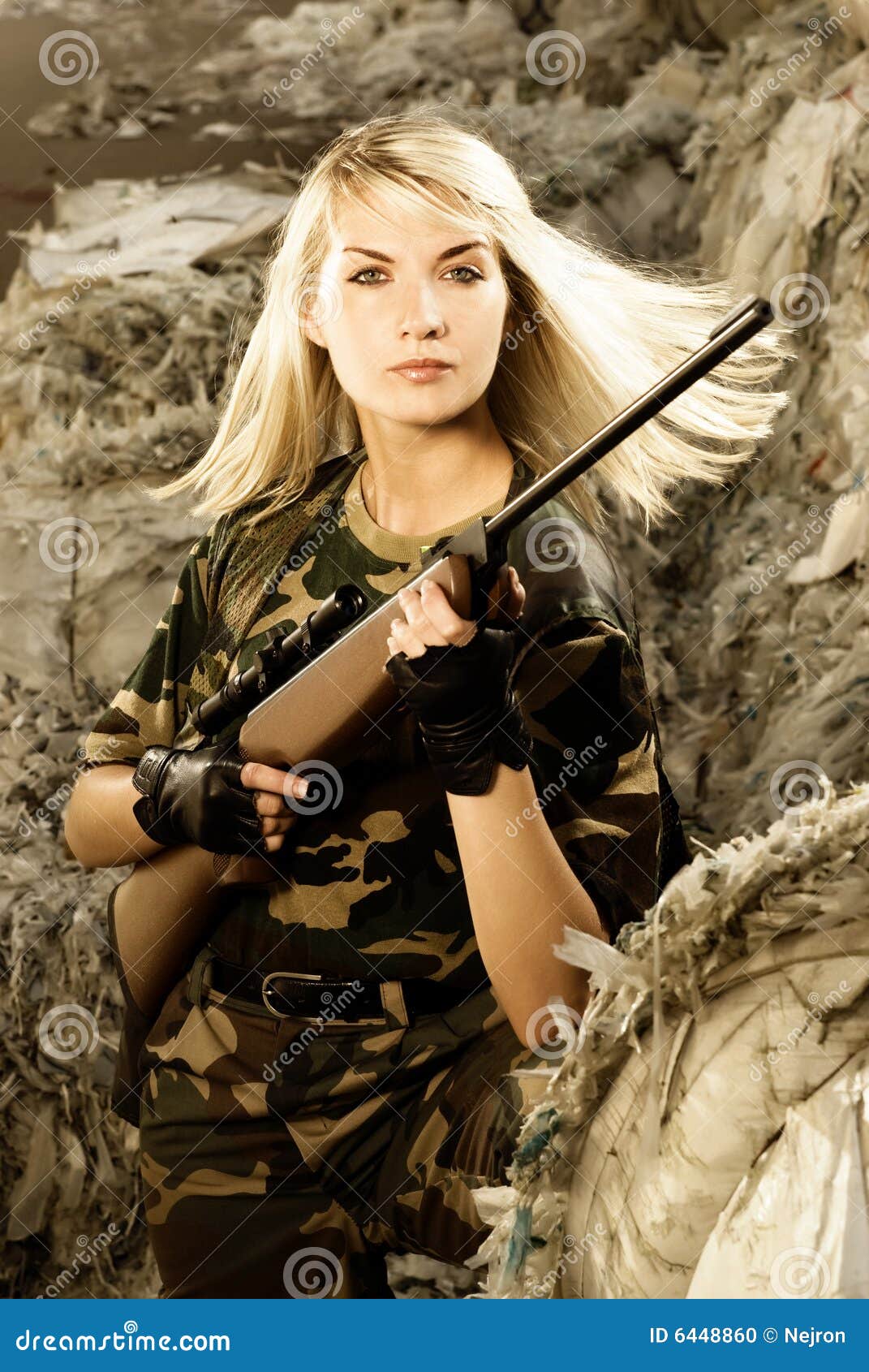 Beautiful woman soldier stock photo. Image of camouflage - 6448860