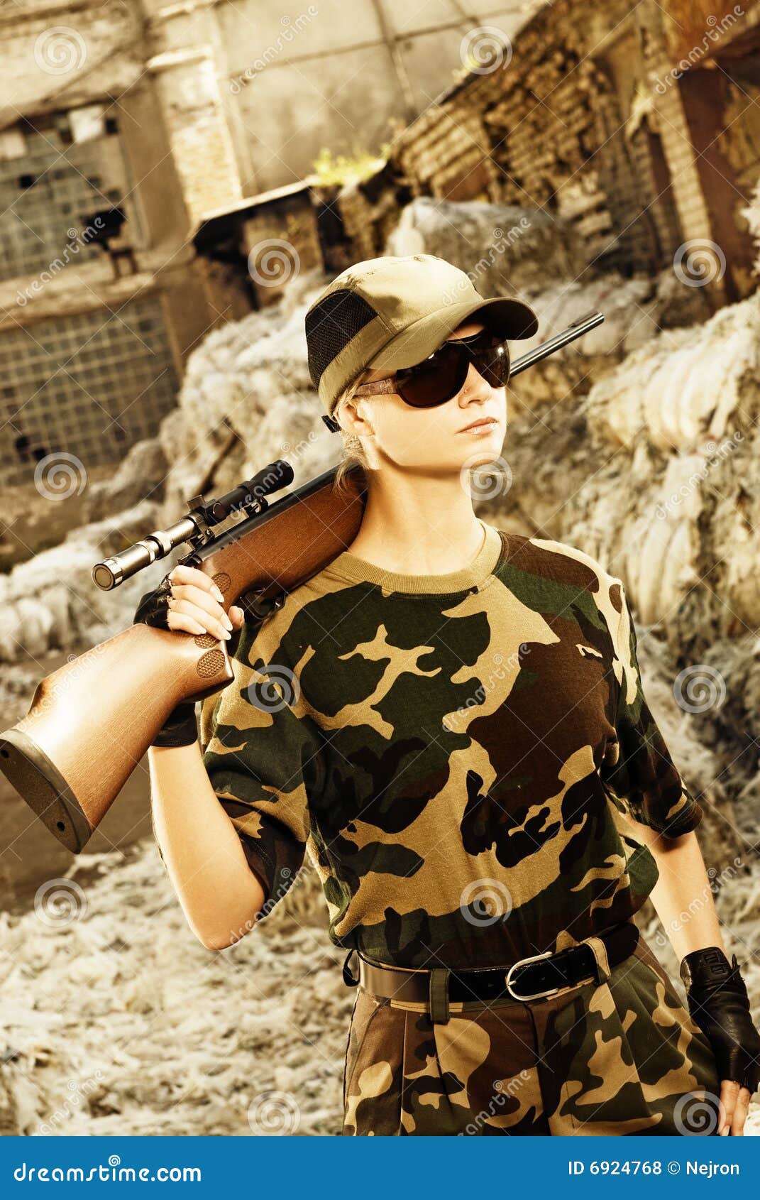 Beautiful woman soldier stock photo. Image of feminism - 6924768