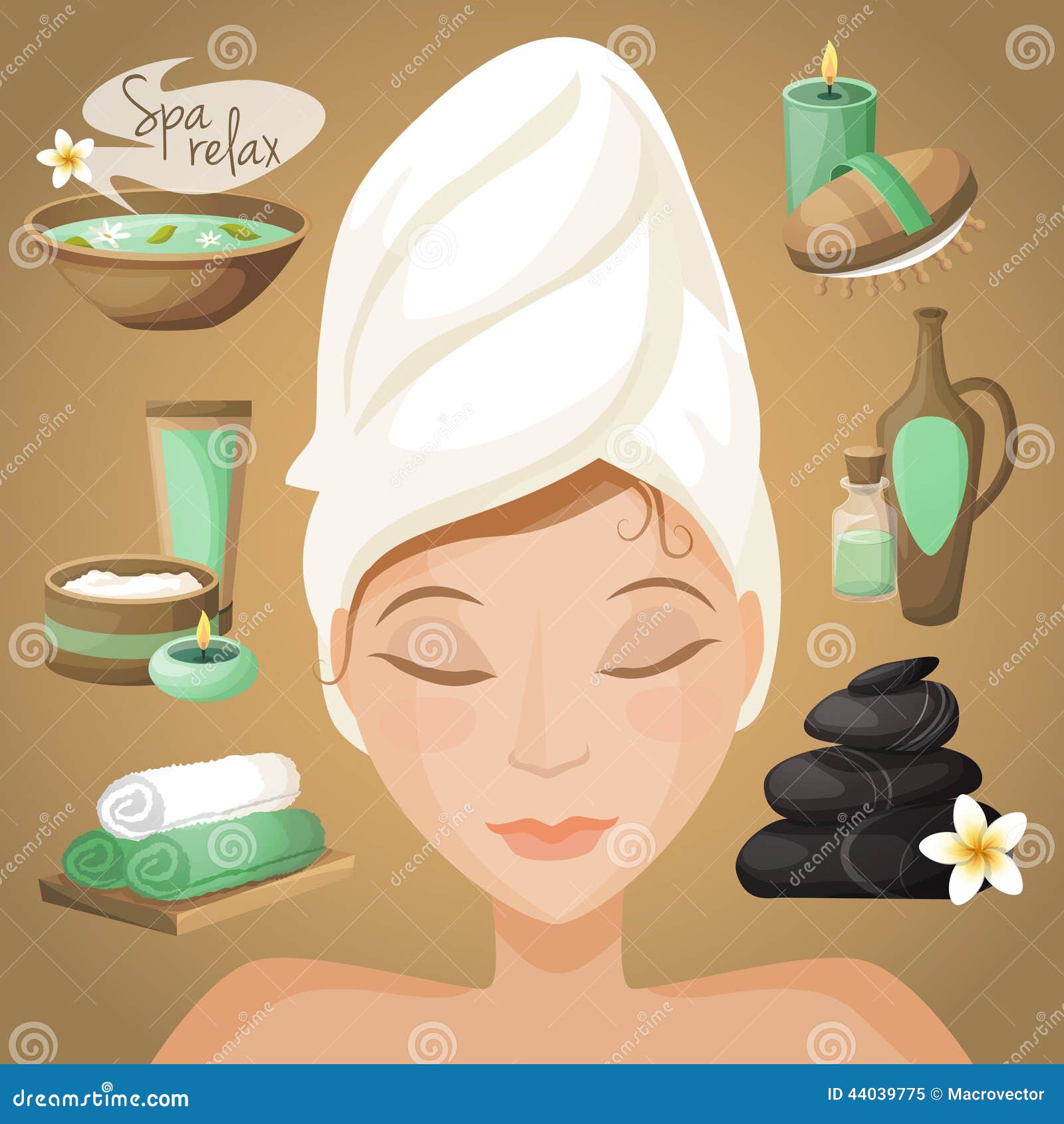 Beautiful Woman In Spa Stock Vector Illustration Of Design 44039775