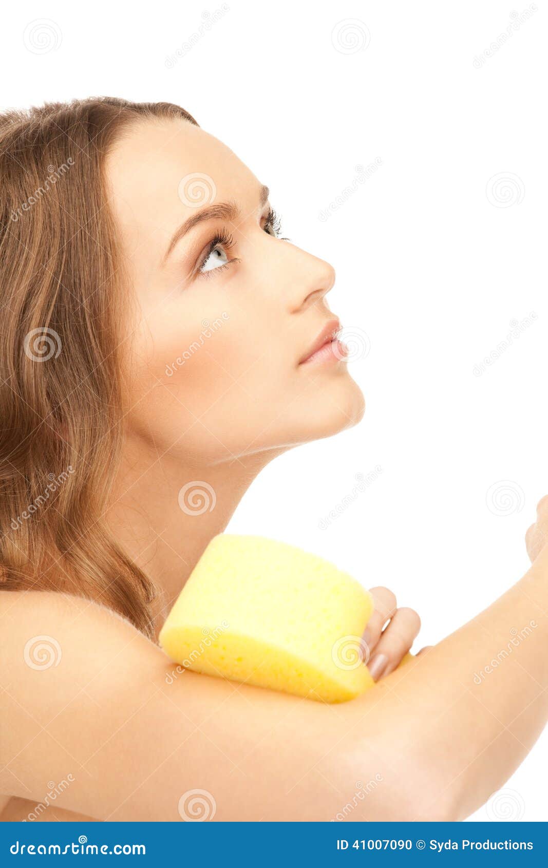 Beautiful Woman with Sponge Stock Photo - Image of beauty, bast: 41007090